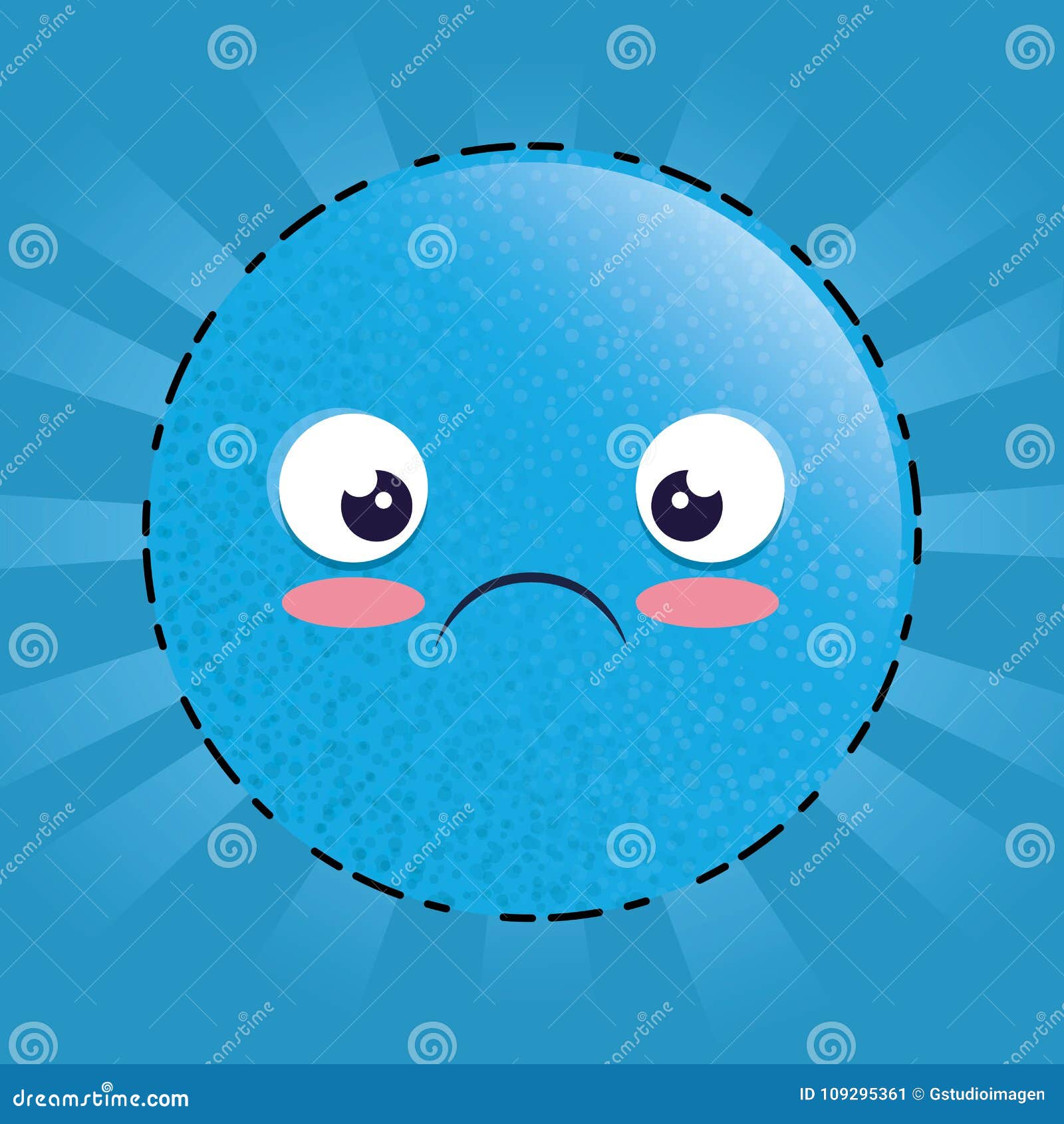 Droevig Emoji Emoticon Karakter Vector Illustratie - Illustration of ...