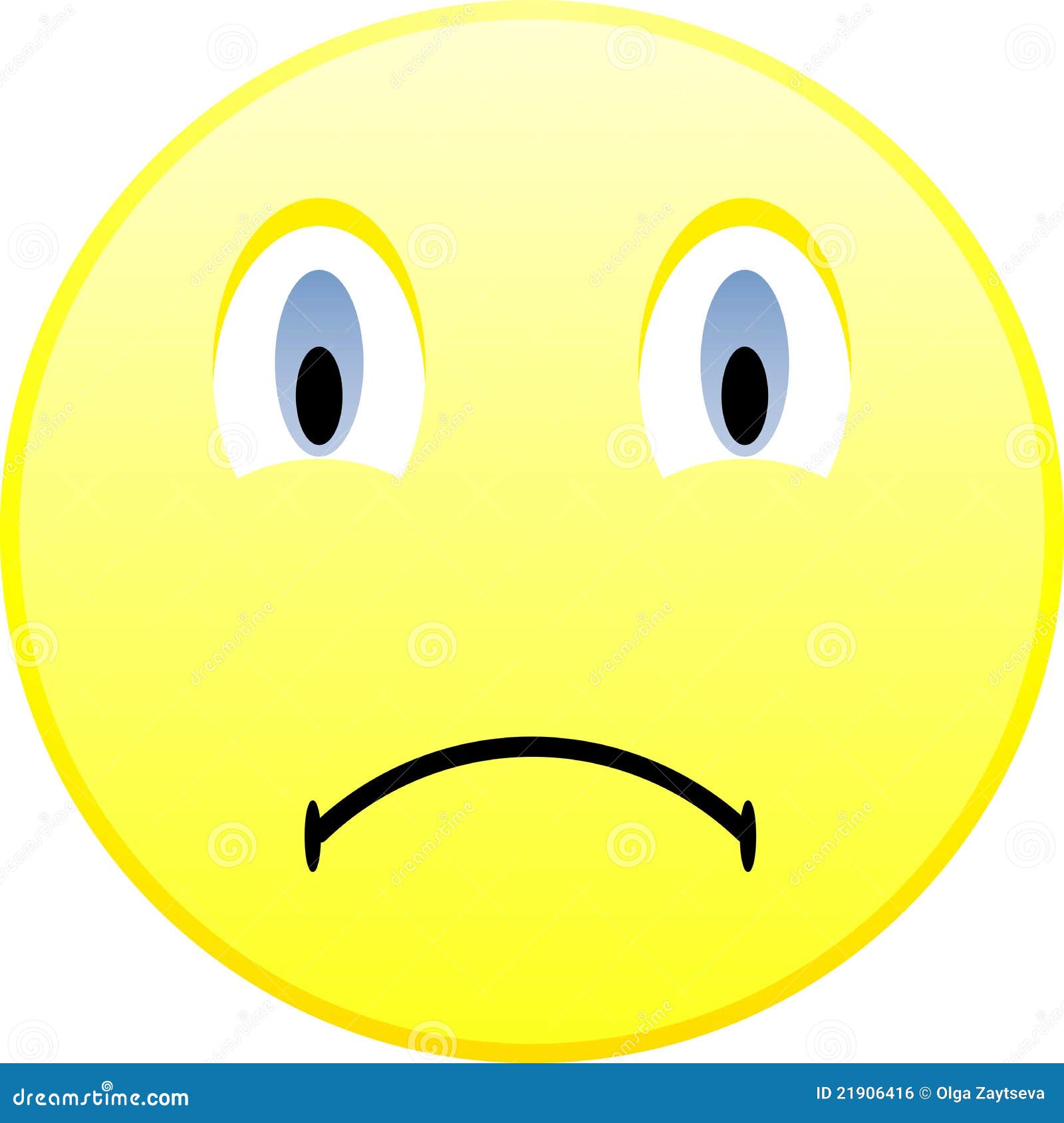 Droevige emoticon stock illustratie. Illustration of gezichts - 21906416