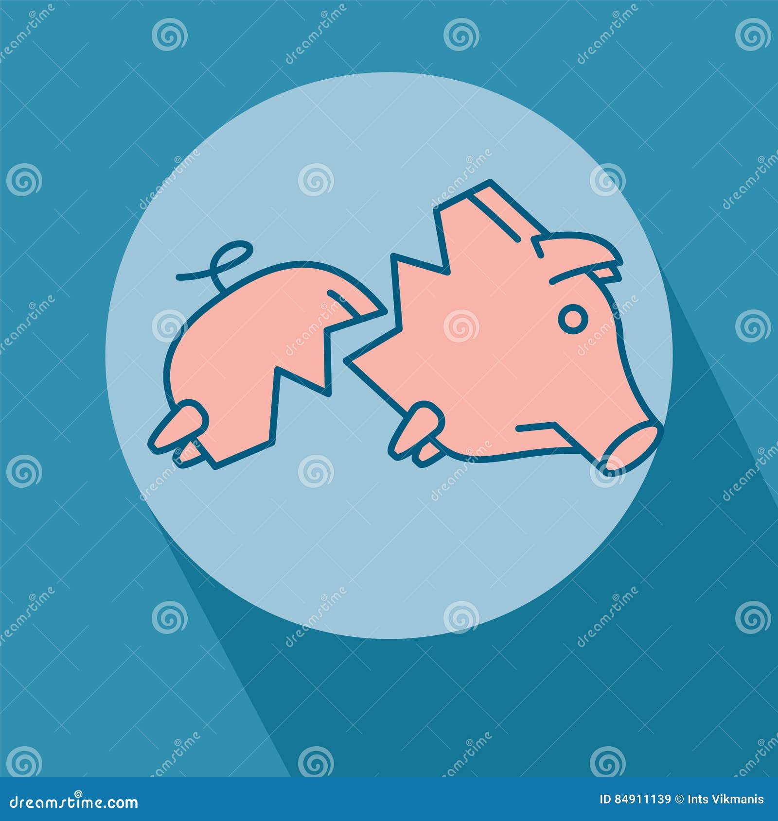 Droevige Gebroken Spaarvarken of Spaarpot Vector Illustratie ...