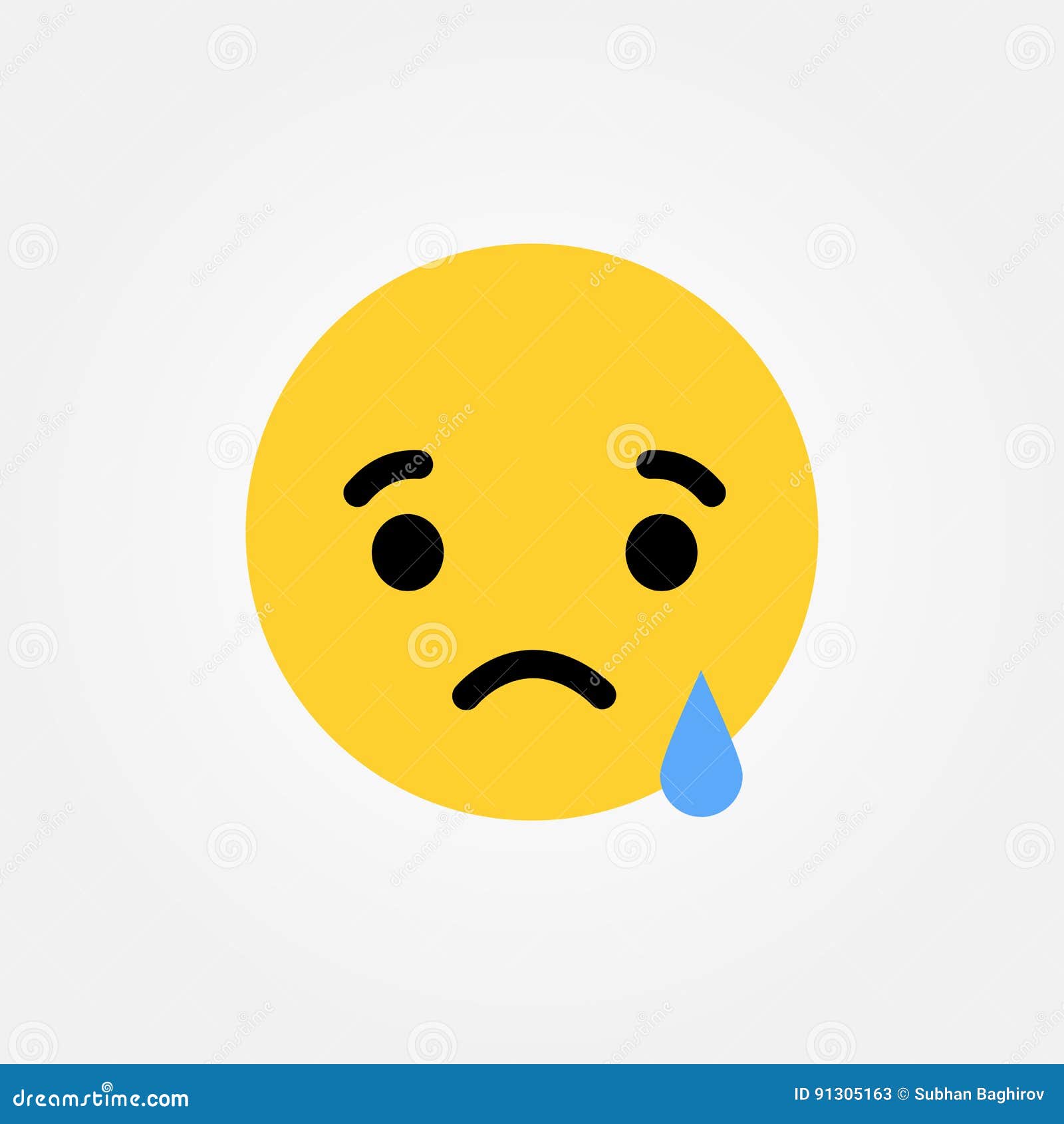 Droevige Schreeuwende Emoticon Vectorillustratie Vector Illustratie ...