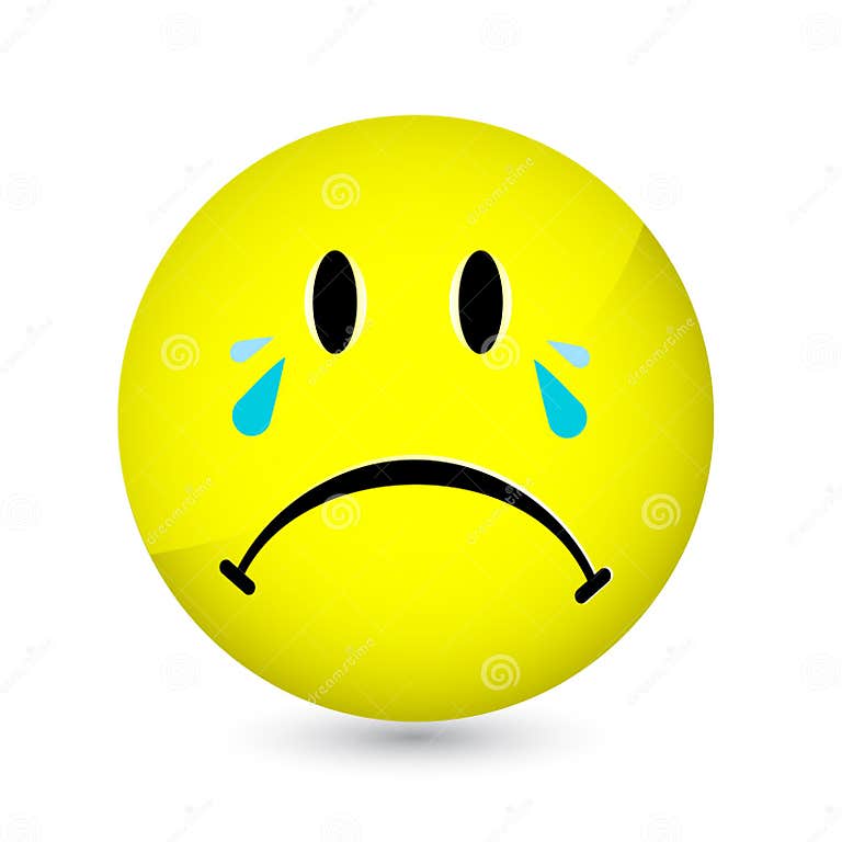 Droevige Smiley vector illustratie. Illustration of karikatuur - 12029741