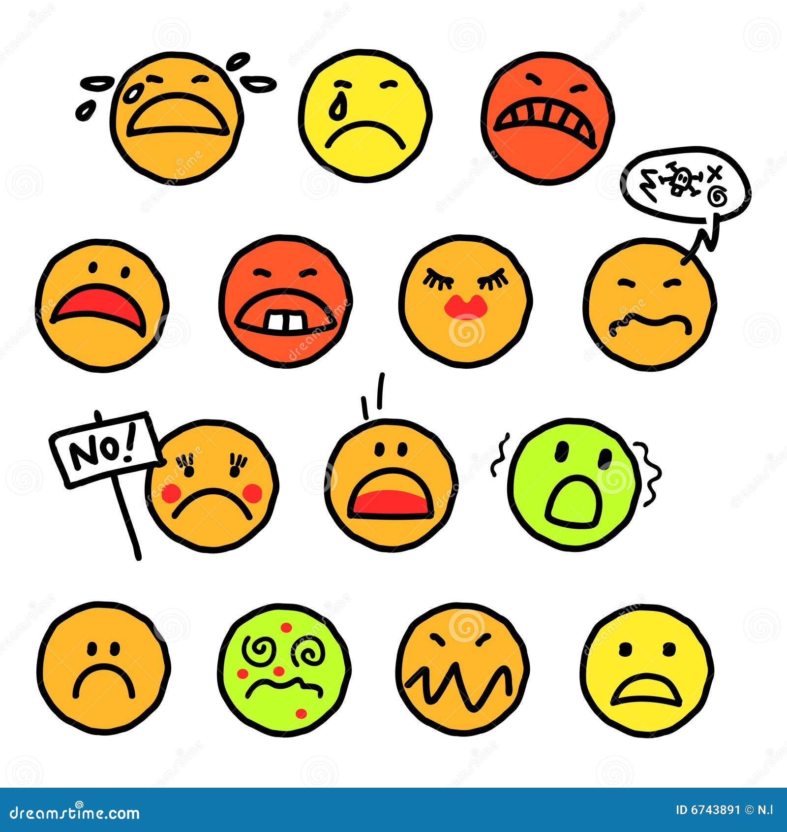 Droevige smileys vector illustratie. Illustration of smiley - 6743891