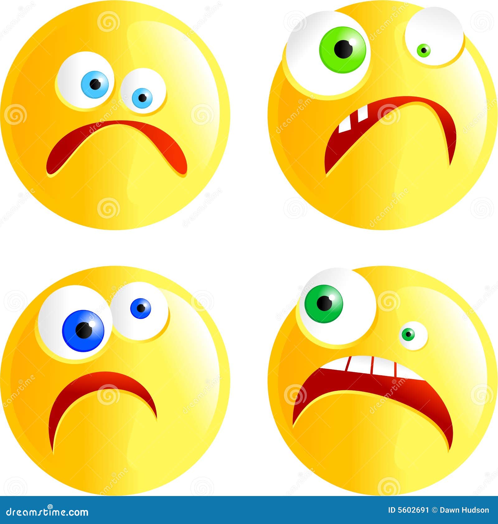 Droevige smilies stock illustratie. Illustration of hoofden - 5602691