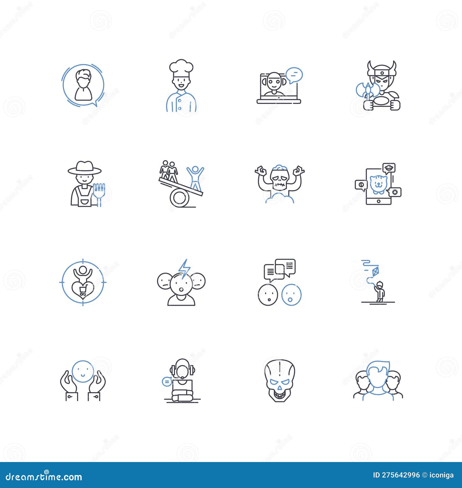 Droll People Line Icons Collection. Humorous, Witty, Comical, Amusing ...