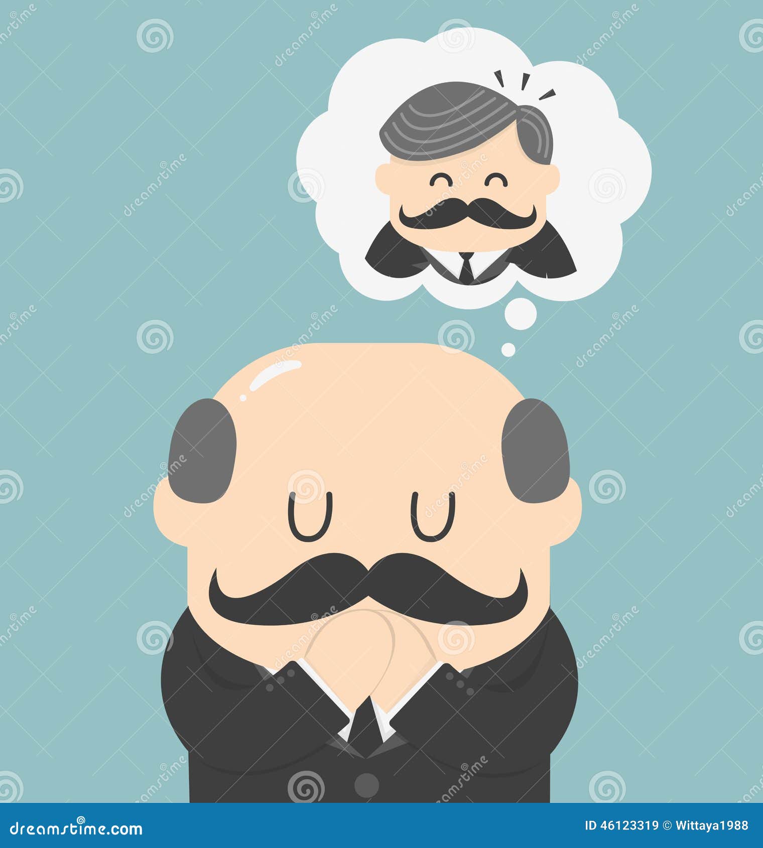 Dromen van kale mensen vector illustratie. Illustration of zorg - 46123319