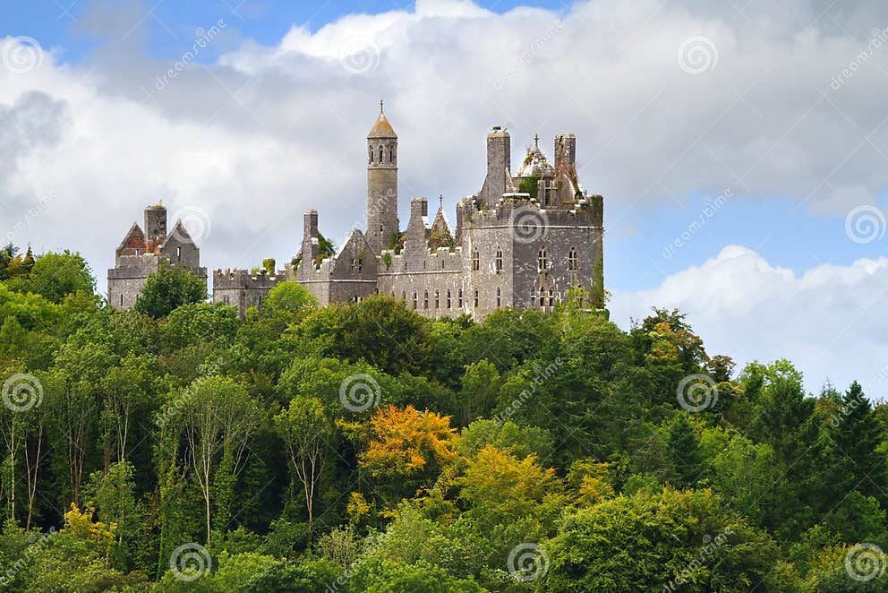 Dromore Castle on the hill stock image. Image of architecture - 21069691