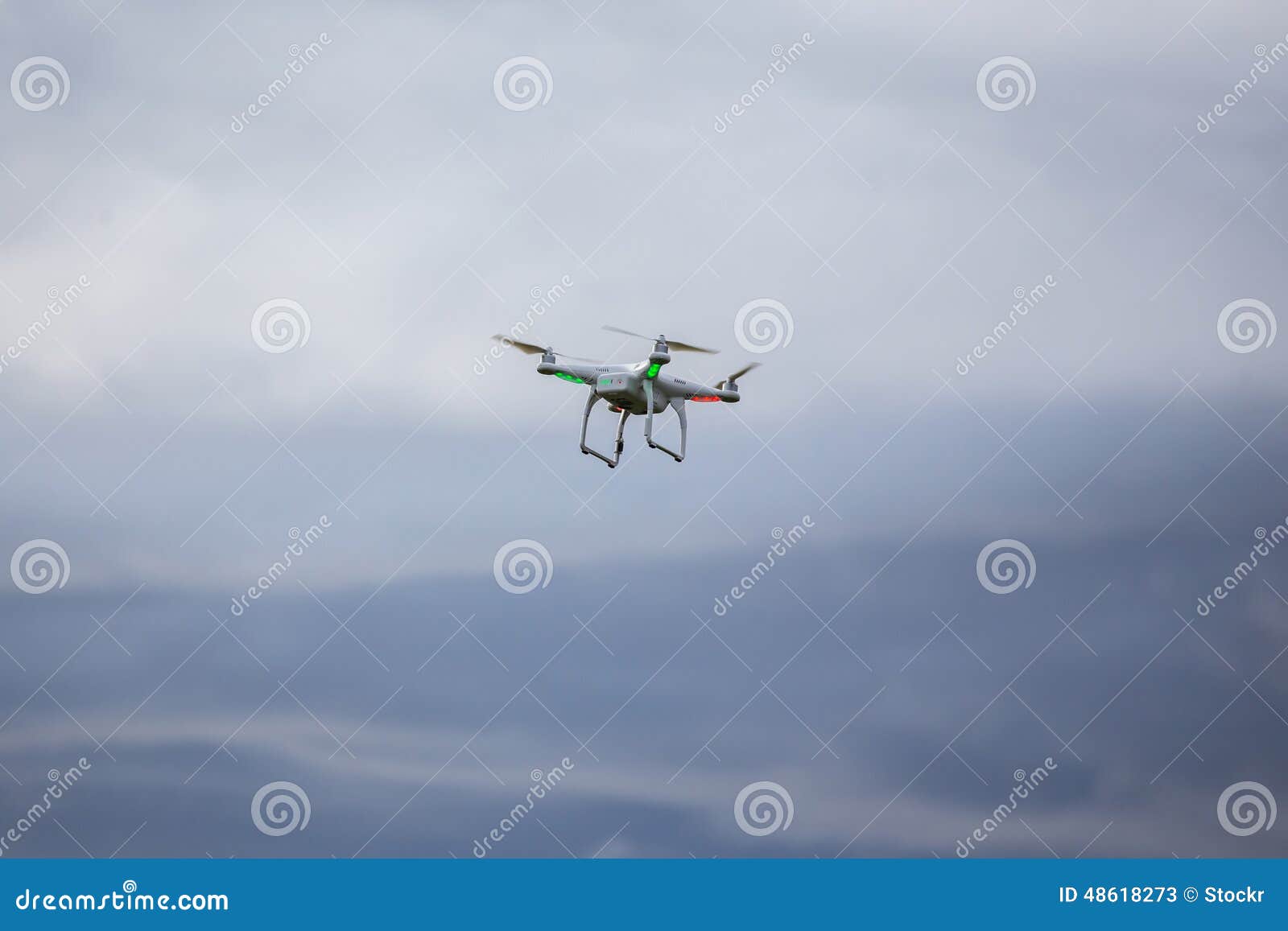 Dron flying in bad weather stock image. Image of aviation - 48618273