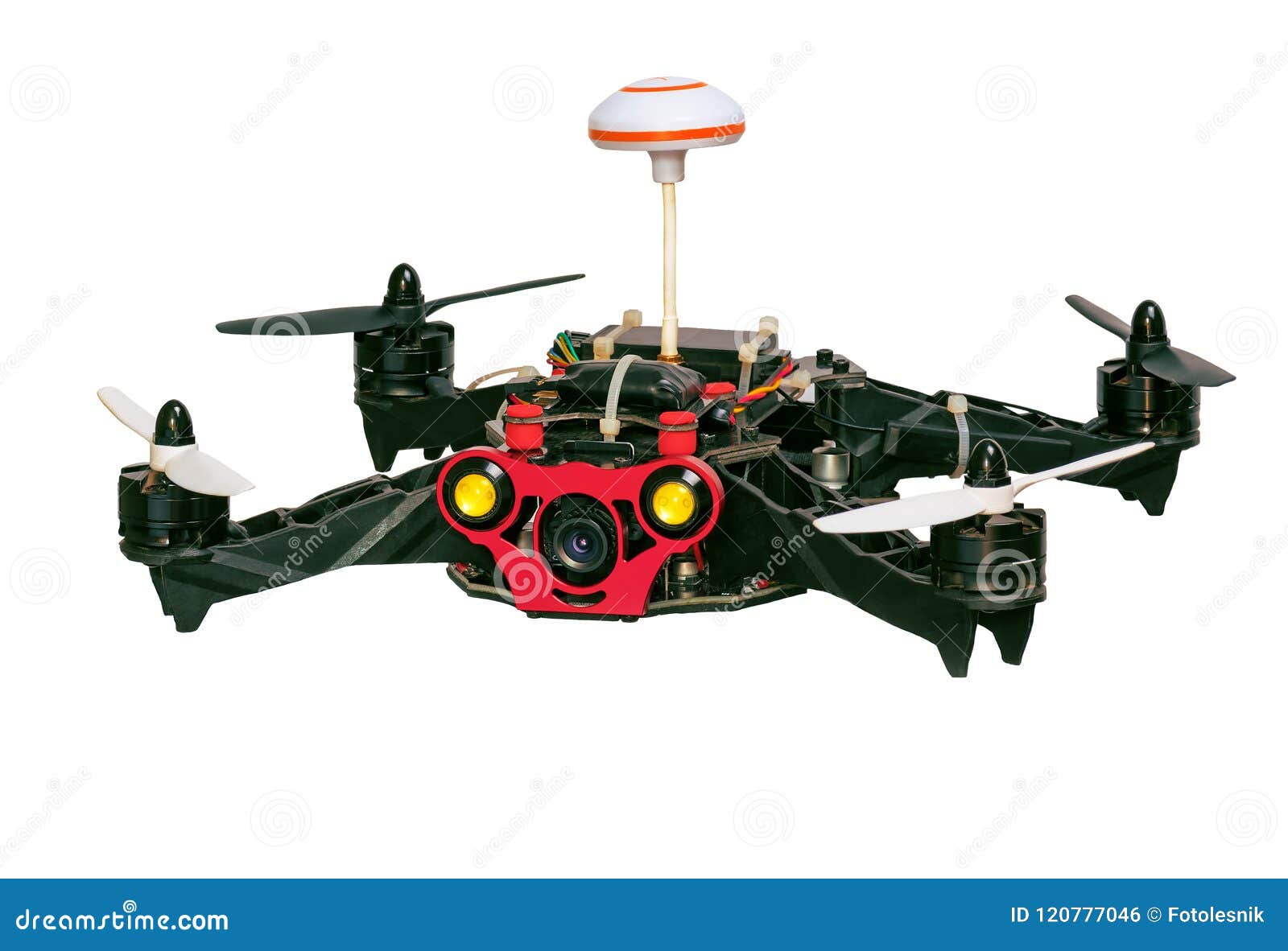 Dron Quadrocopter Isolated on White Background. Stock Photo - Image of ...