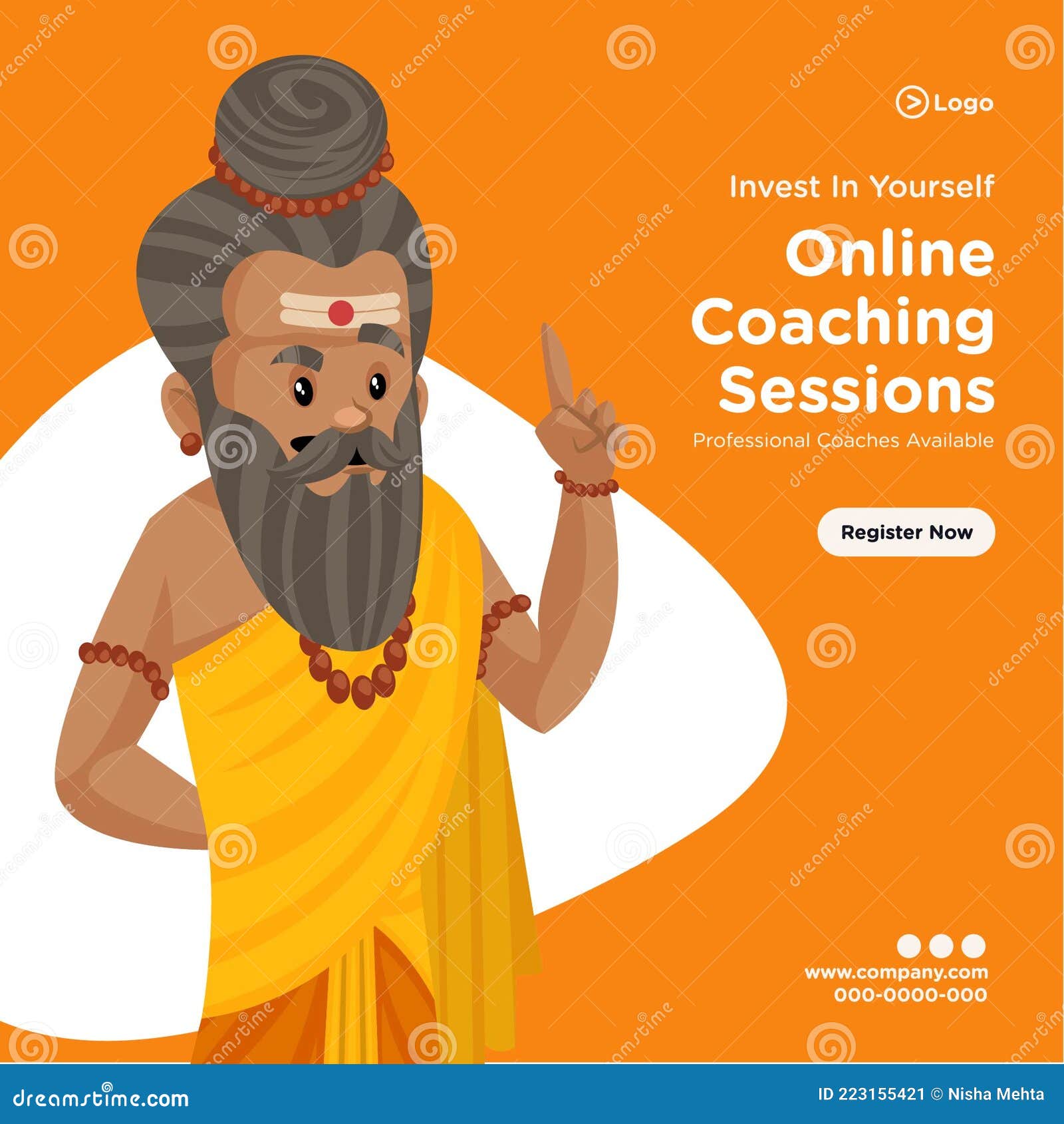 Banner Design of Professional Online Coaching Sessions Stock Vector ...