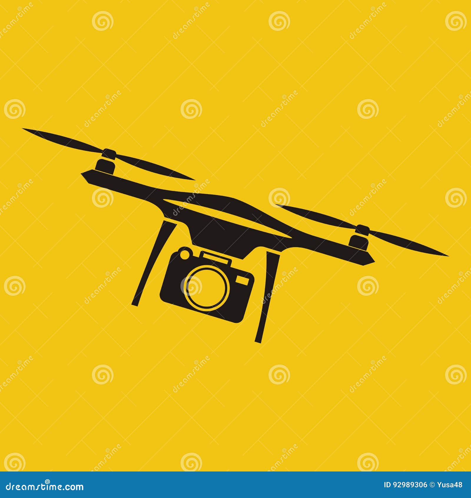 Drone with Action Camera. Front View Stock Vector - Illustration of ...