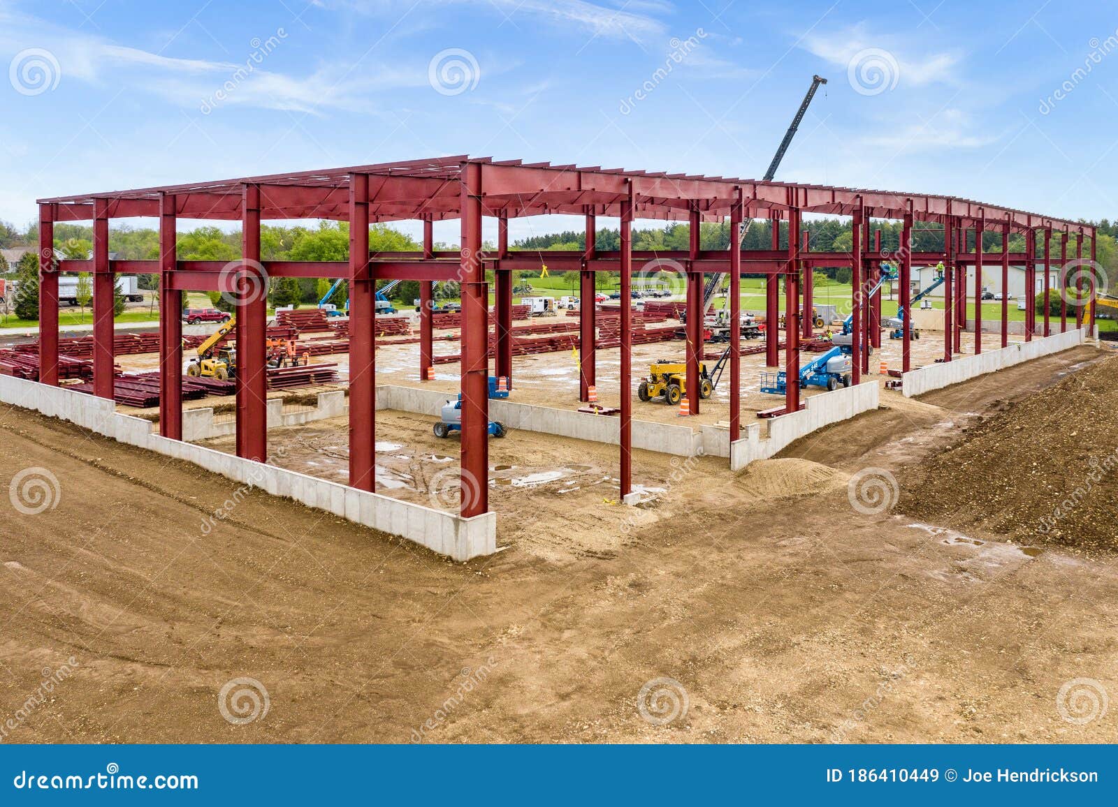 Drone / Aerial View of a Warehouse Being Built Editorial Stock Image ...