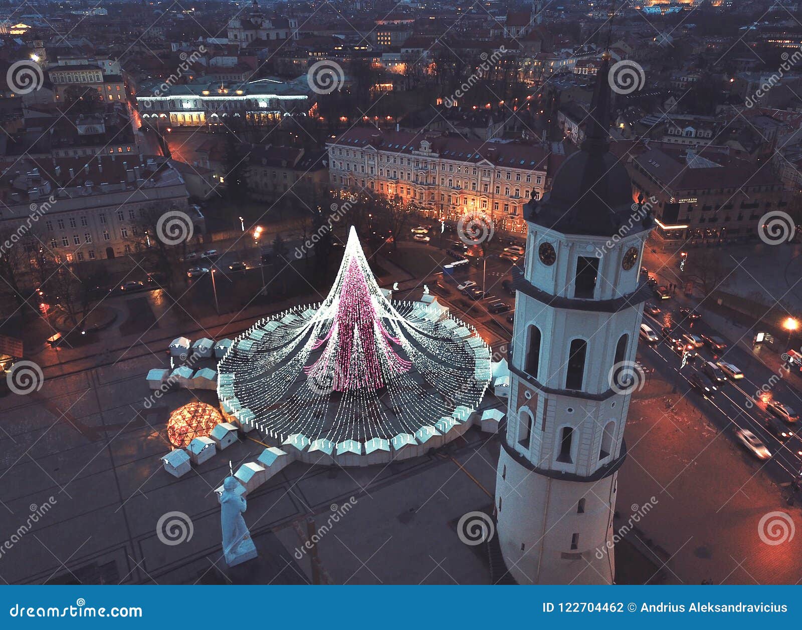 Drone Aerial View Christmas Tree Stock Photo - Image of winter, view ...