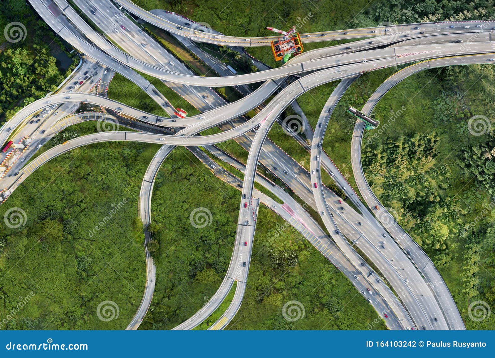 Drone Aerial View of Massive Highway Interchange Stock Photo - Image of ...