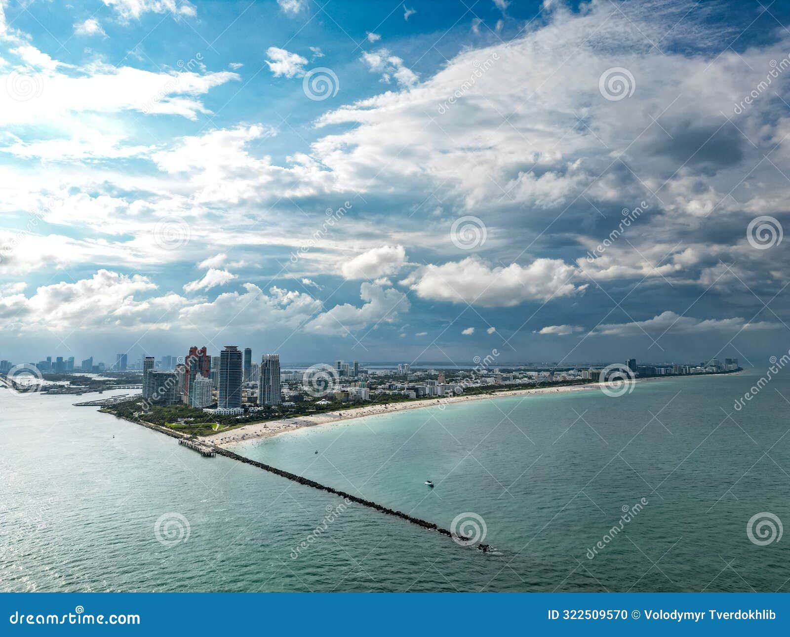 Drone Aerial View of Miami Beach, Florida. Stock Photo - Image of ...
