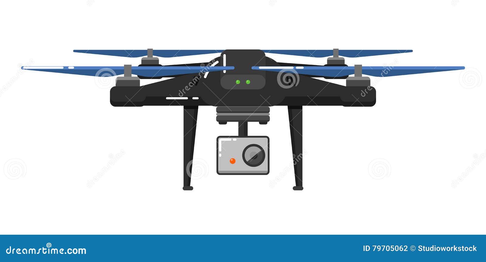 Drone Aircraft Isolated On White Background Vector Illustration ...