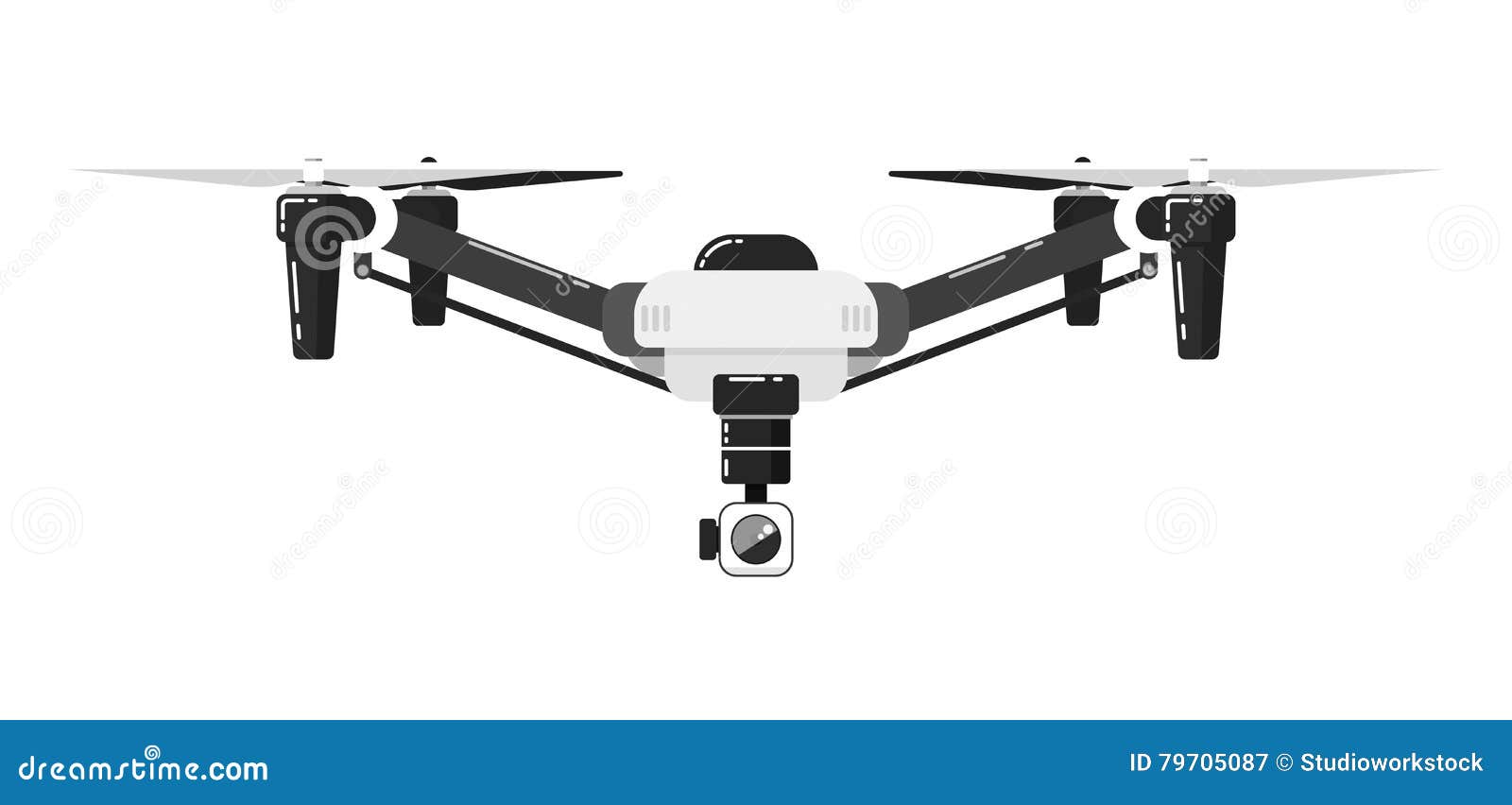 Drone Aircraft Template With Flying Robot Vector Illustration ...
