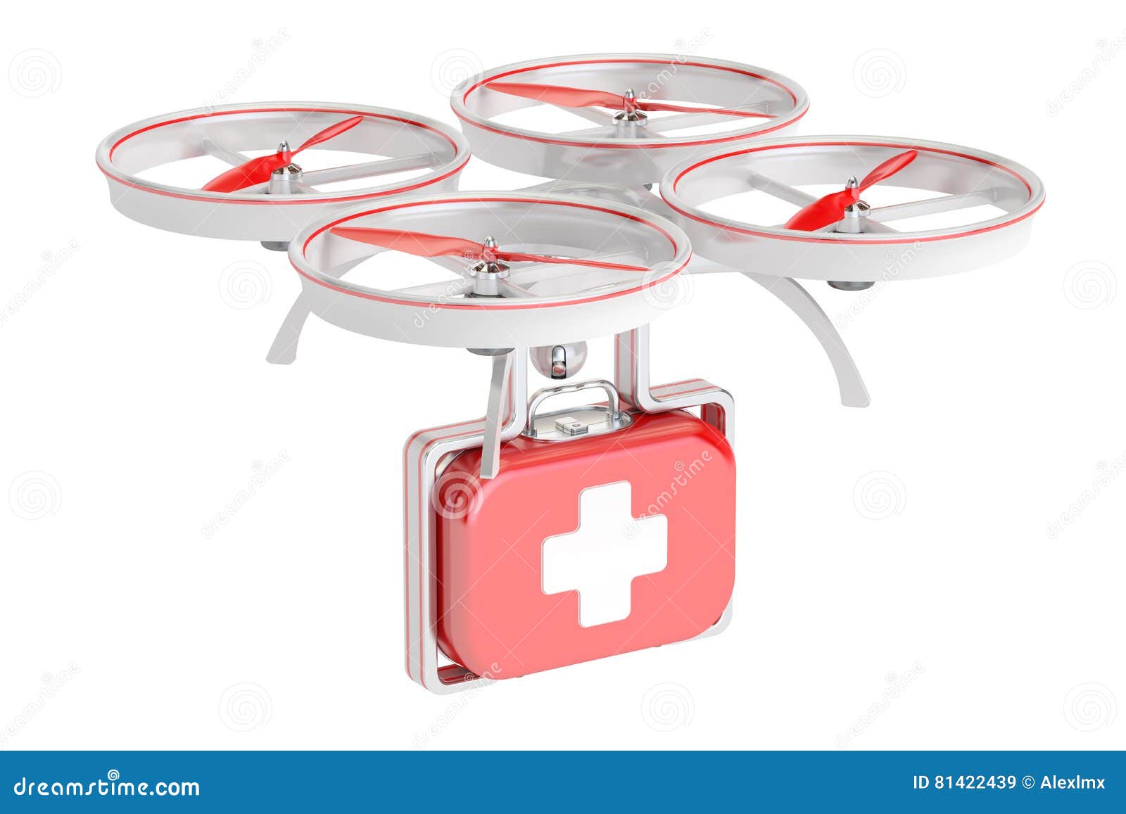Drone Ambulance, First Aid Concept. 3D Rendering Stock Illustration ...