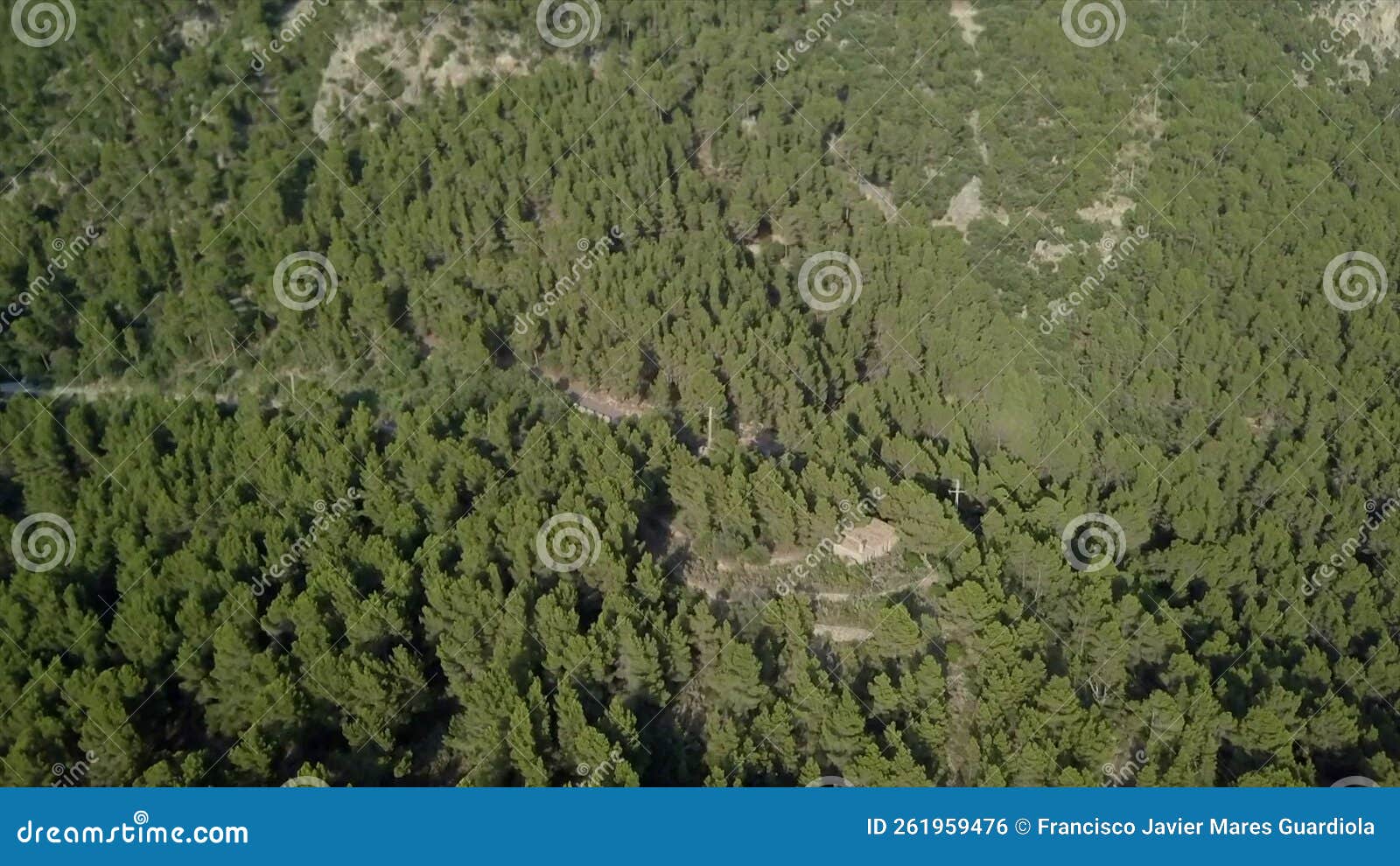 Drone Approaching Overhead a Mountain Full of Pine Trees in the ...