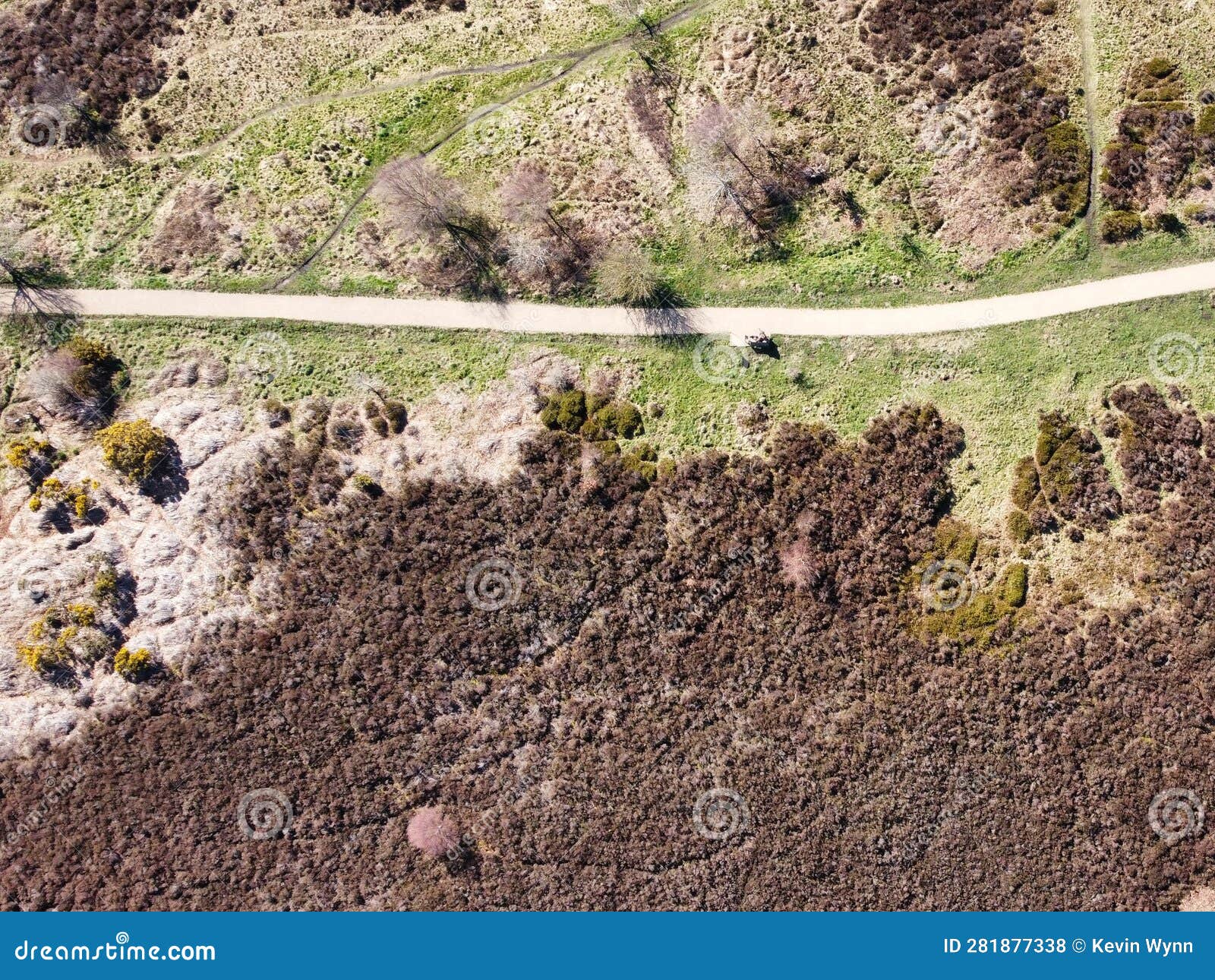 Drone Ariel Photo Heather Moorland Road Stock Photo - Image of path ...