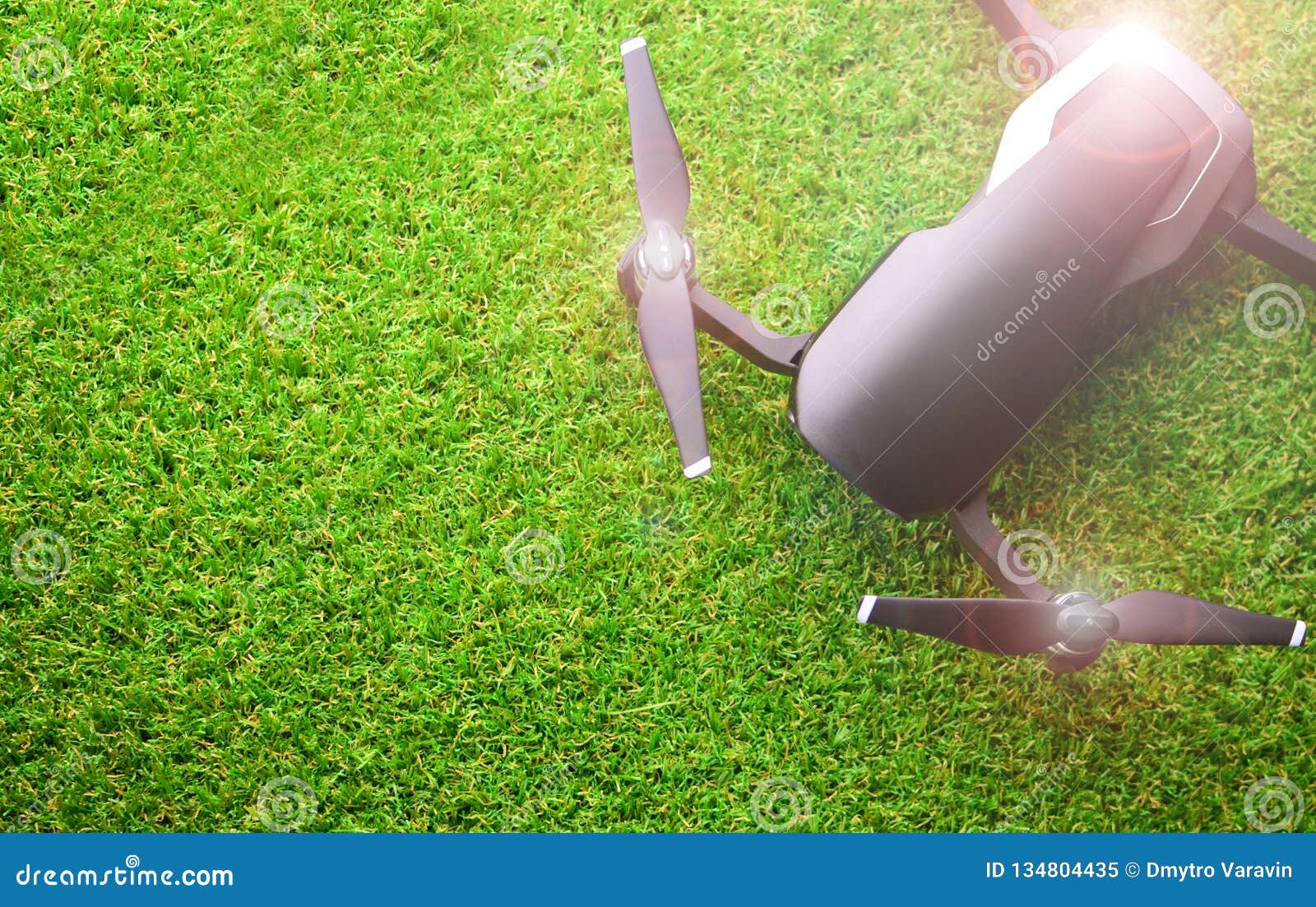 Drone on artificial grass stock image. Image of control - 134804435