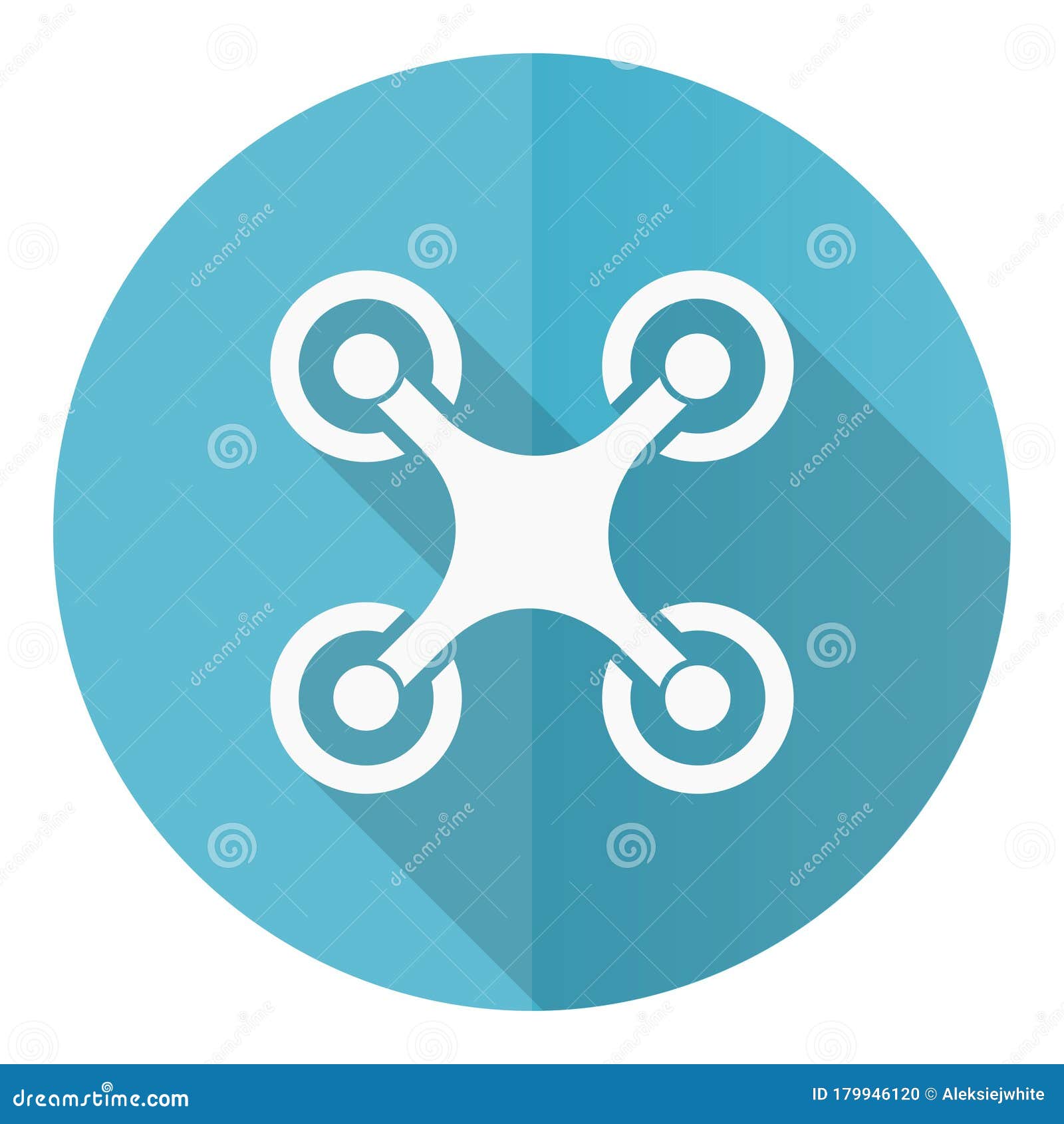 Drone Blue Round Flat Design Vector Icon Isolated on White Background, Copter Illustration in ...