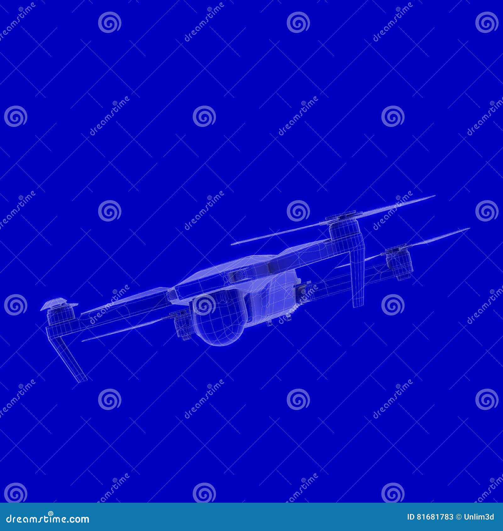 Drone Blueprint. 3d Rendering Stock Illustration - Illustration of ...
