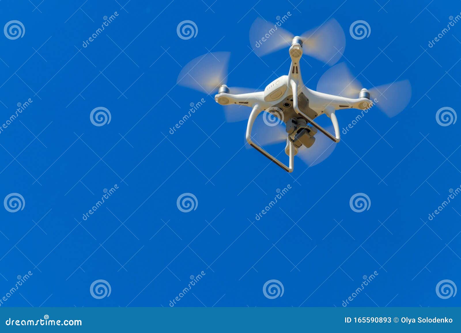 Drone with Camera Flying in Sky Stock Image - Image of control, hover ...