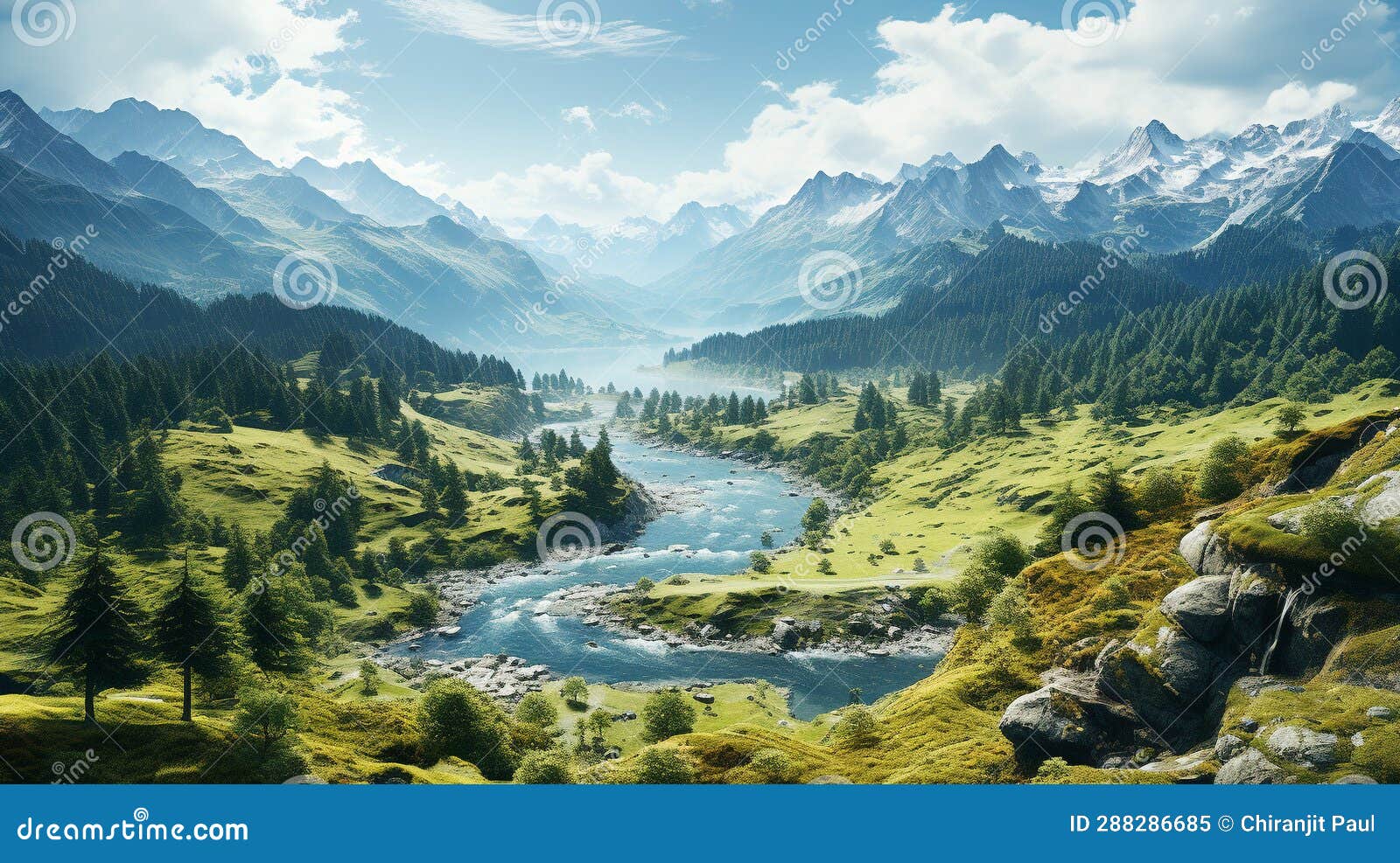 Drone Captures Tranquil Beauty in Nature High Above Mountain Range ...