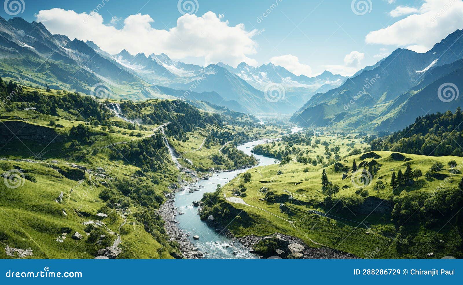 Drone Captures Tranquil Beauty in Nature High Above Mountain Range ...