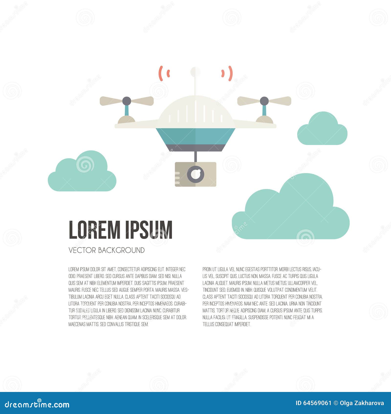 Drone Card stock vector. Illustration of flyer, gadget - 64569061