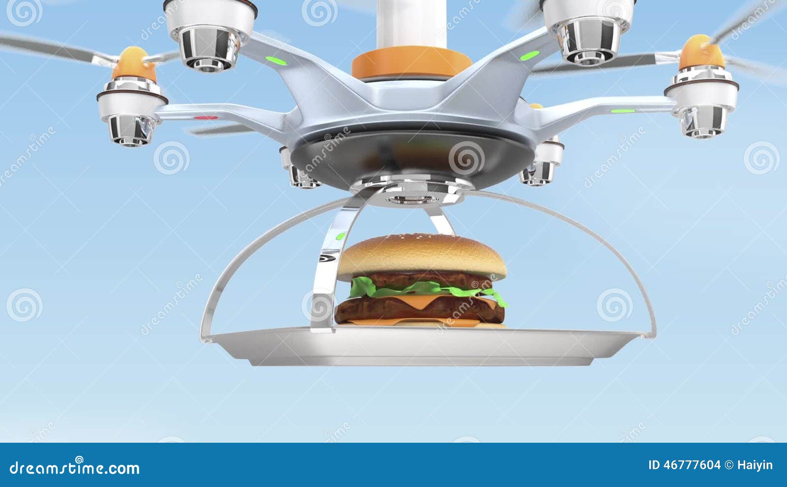 Drone Carrying Hamburger for Fast Food Delivery Concept Stock Footage ...