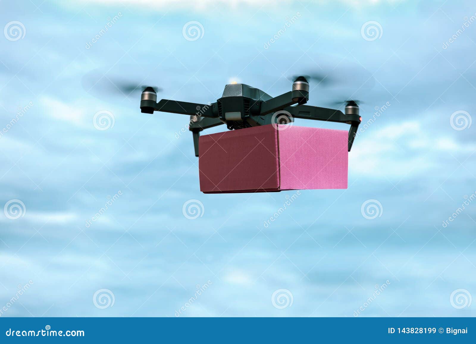 Drone Carrying Mail Box for Fast Air Delivery. Stock Image - Image of ...