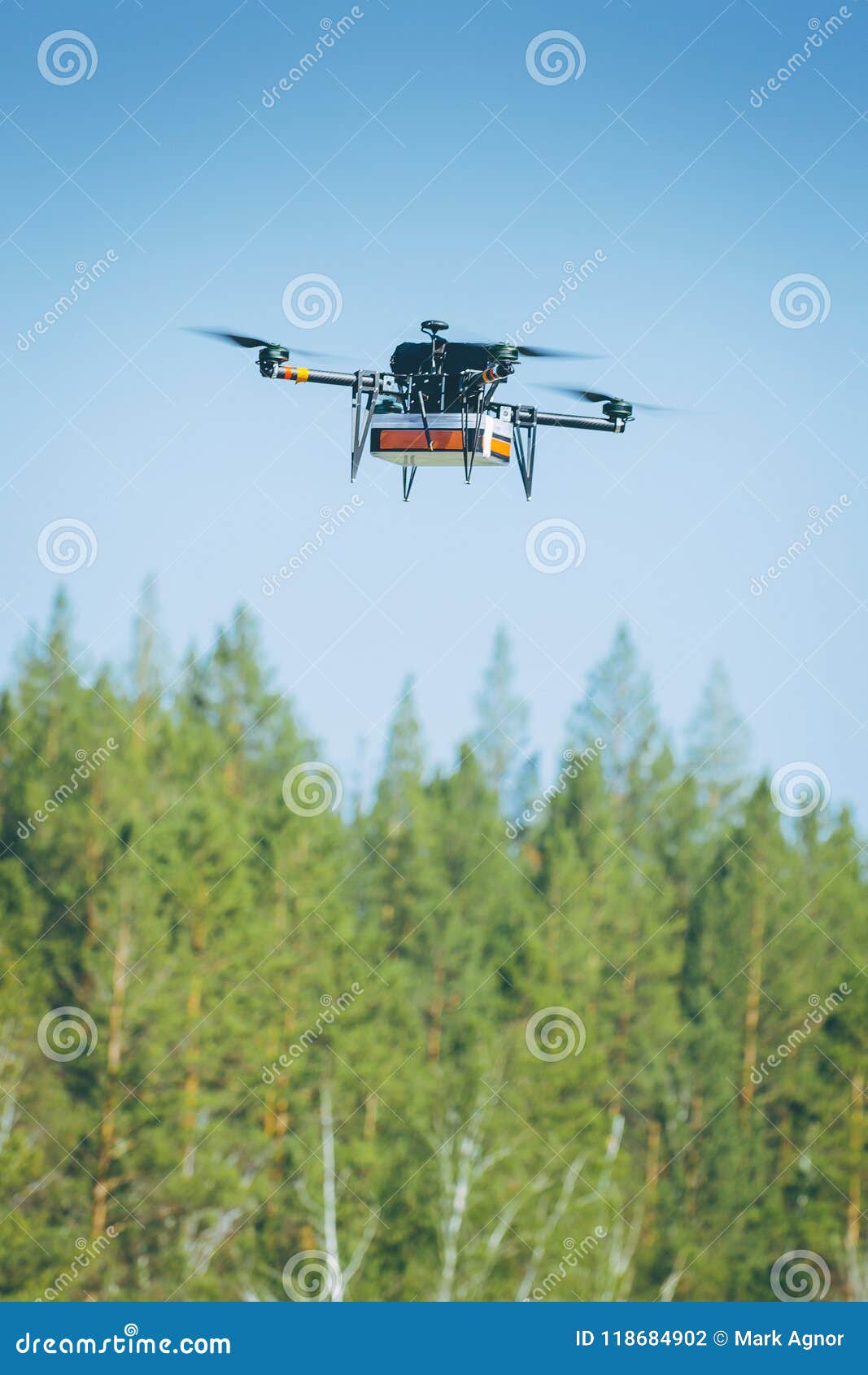 Two Drone Carrying Cargo Containers Royalty-Free Stock Image ...
