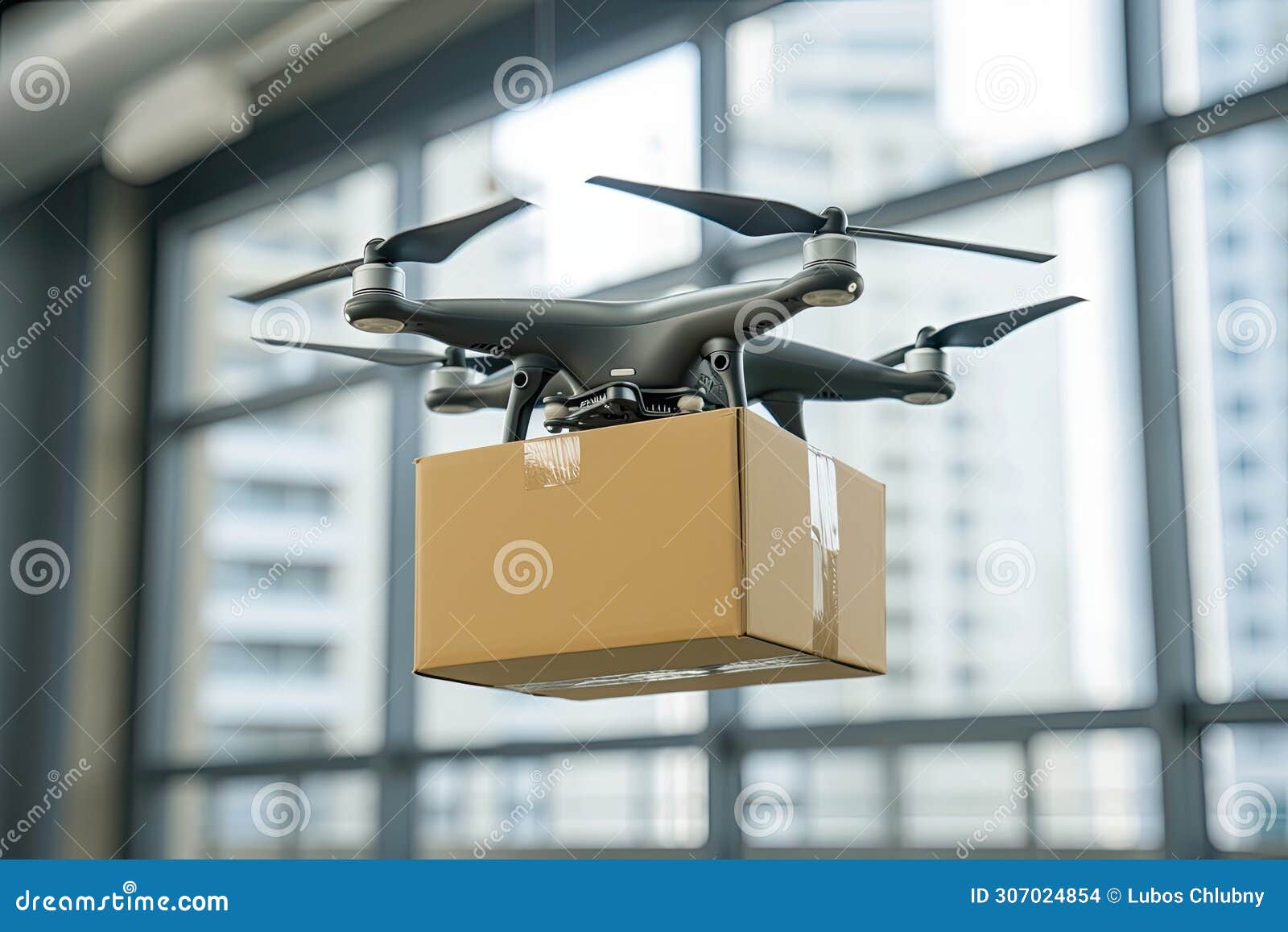 A Drone Carrying a Package Ready for Delivery Stock Illustration ...
