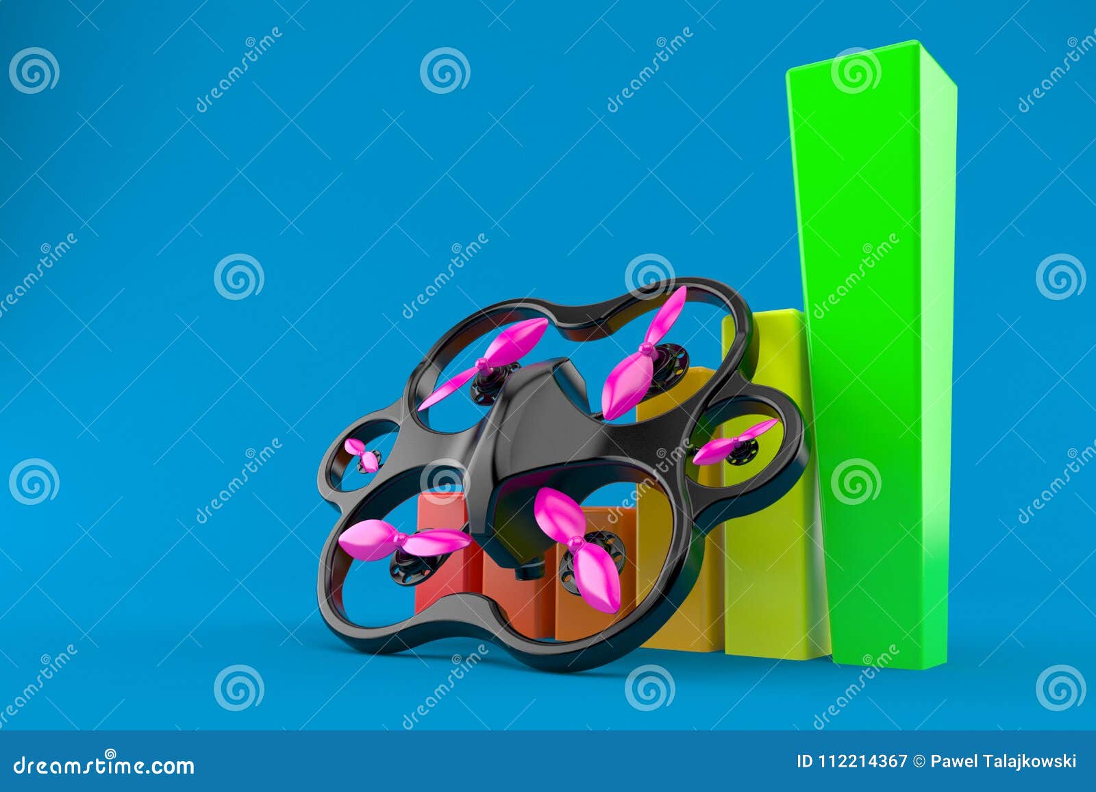 Drone with chart stock illustration. Illustration of blue - 112214367