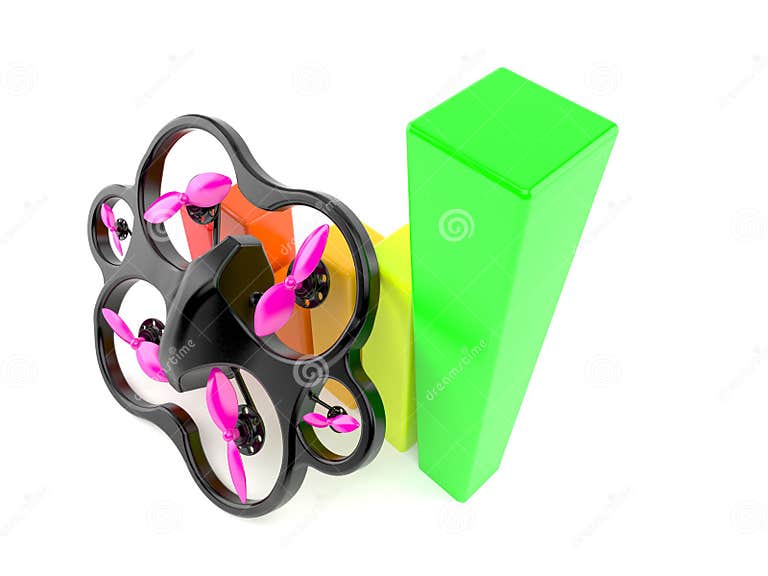 Drone with chart stock illustration. Illustration of moving - 130255193