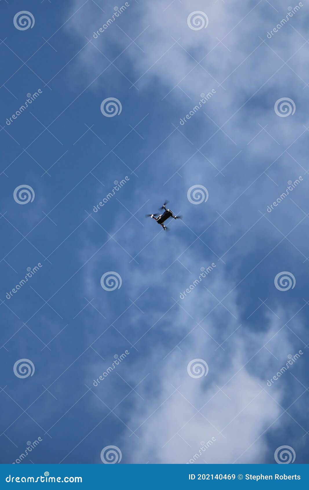 Drone Circling through the Clear Blue Tenerife Skies Stock Image ...