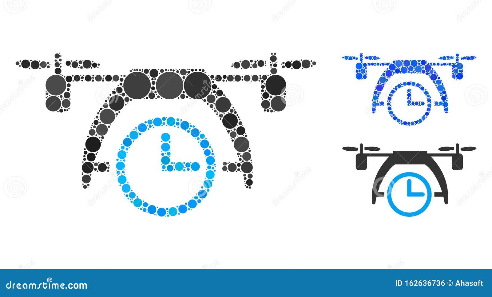 Drone Clock Composition Icon of Spheric Items Stock Illustration ...