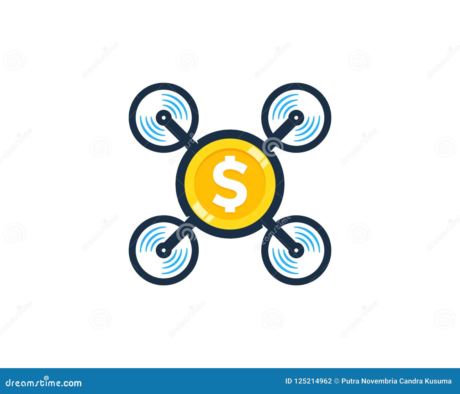 Drone Coin Logo Icon Design Stock Vector - Illustration of aerial ...