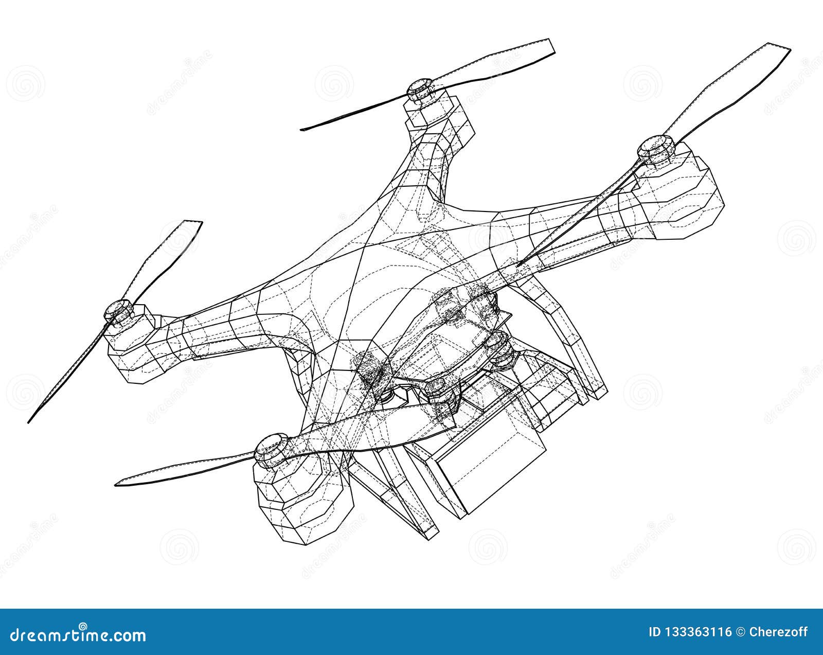 Drone Concept. 3d Illustration Stock Illustration - Illustration of ...