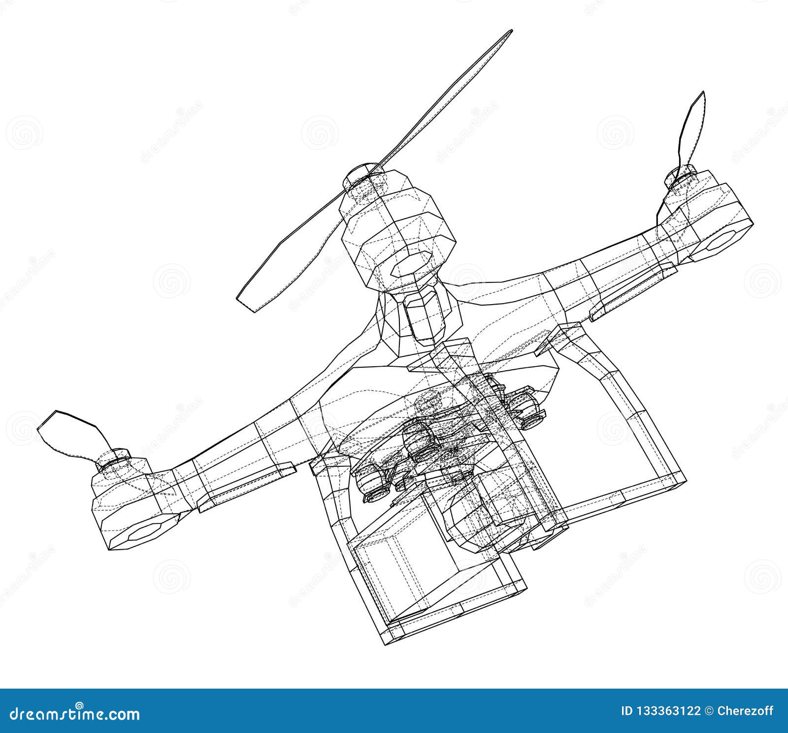 Drone Concept. 3d Illustration Stock Illustration - Illustration of ...