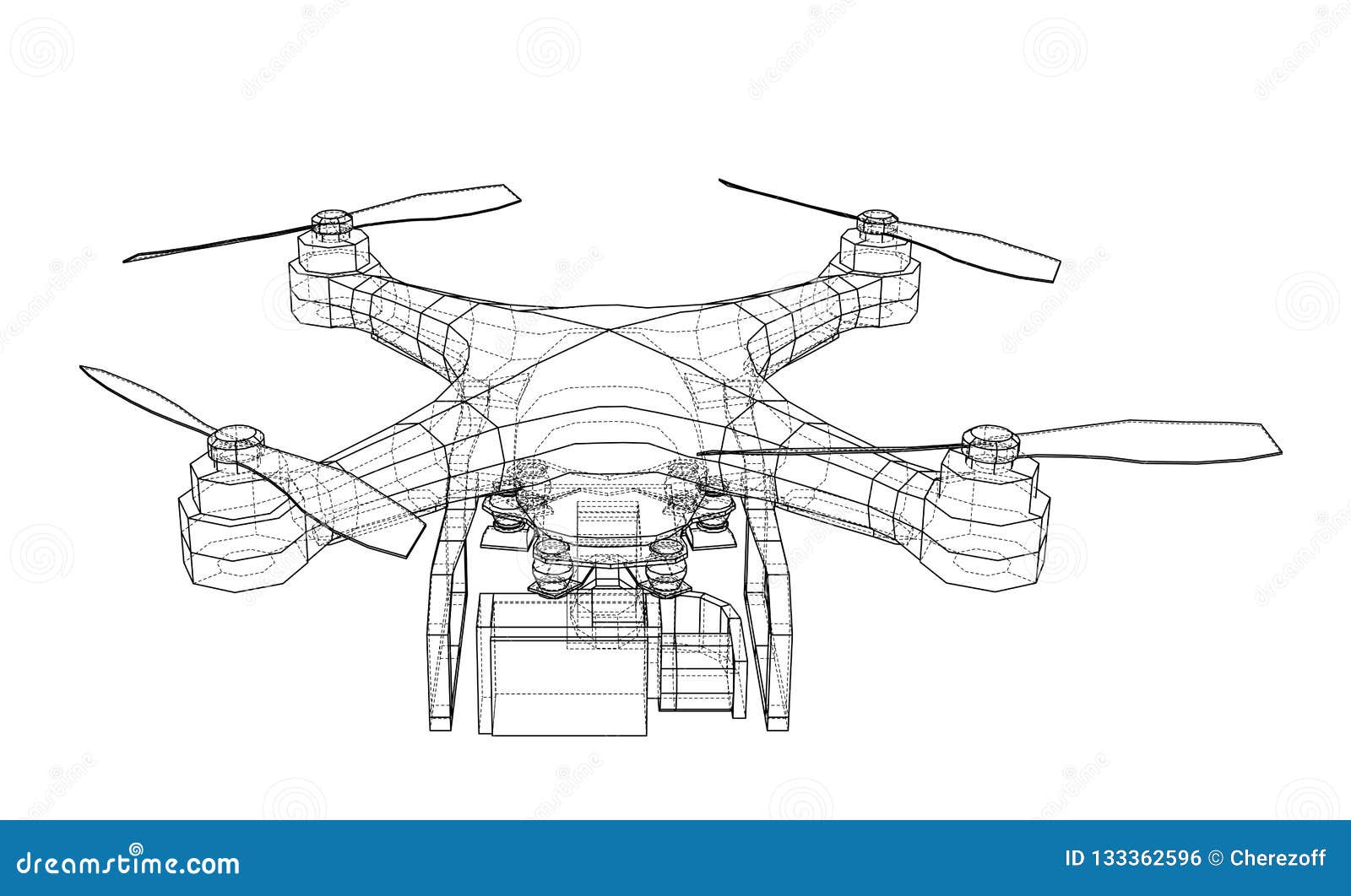 Drone Concept. 3d Illustration Stock Illustration - Illustration of ...