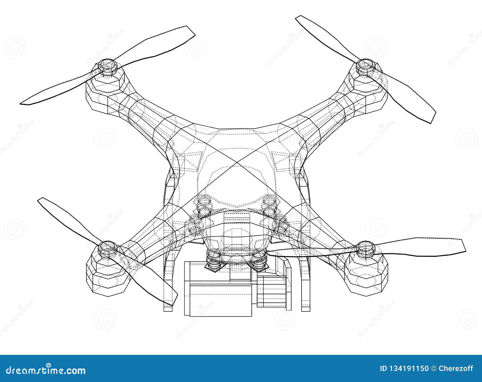 Drone Concept. Vector Rendering of 3d Stock Vector - Illustration of ...