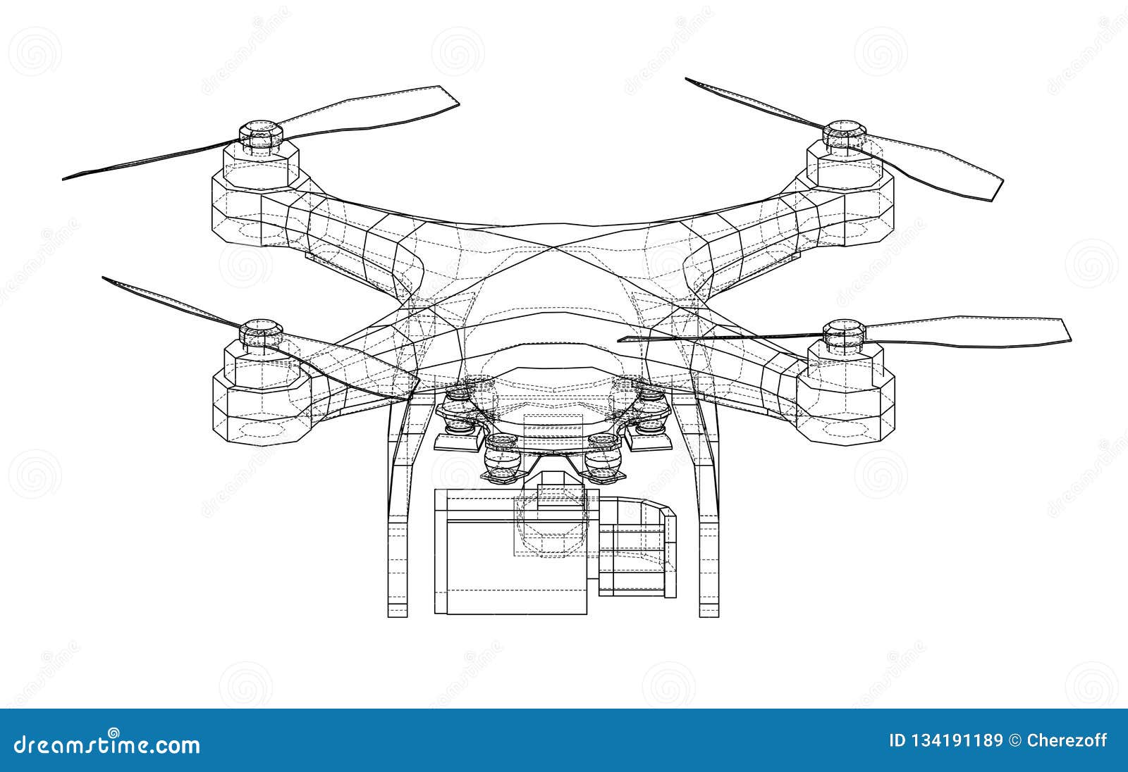 Drone Concept. Vector Rendering of 3d Stock Vector - Illustration of ...