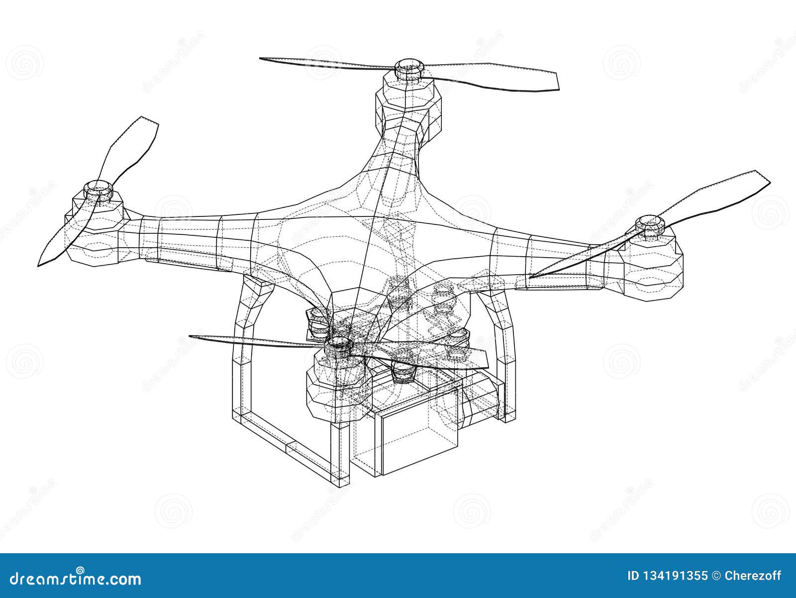 Drone Concept. Vector Rendering of 3d Stock Vector - Illustration of ...