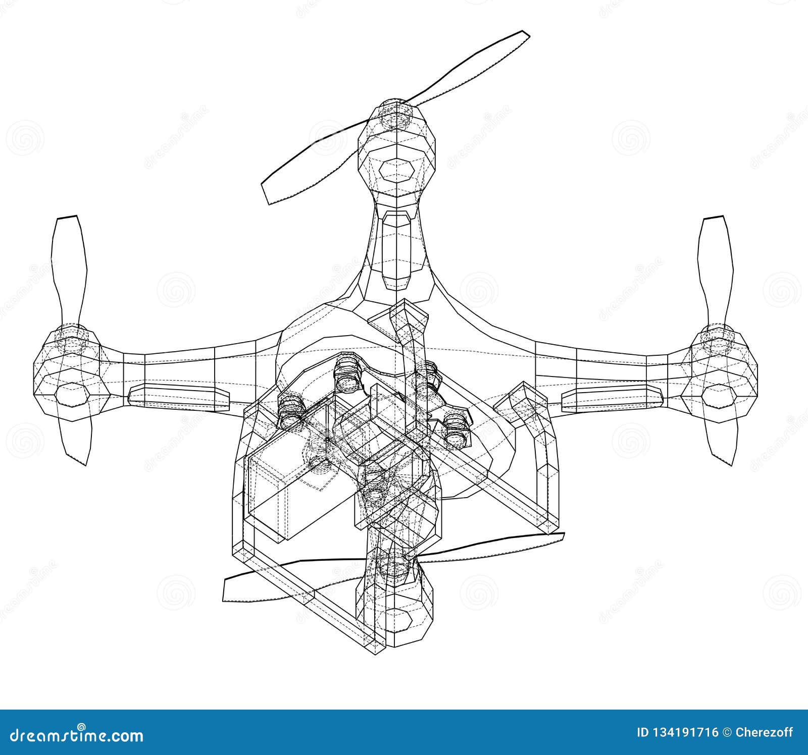 Drone Concept. Vector Rendering of 3d Stock Vector - Illustration of ...