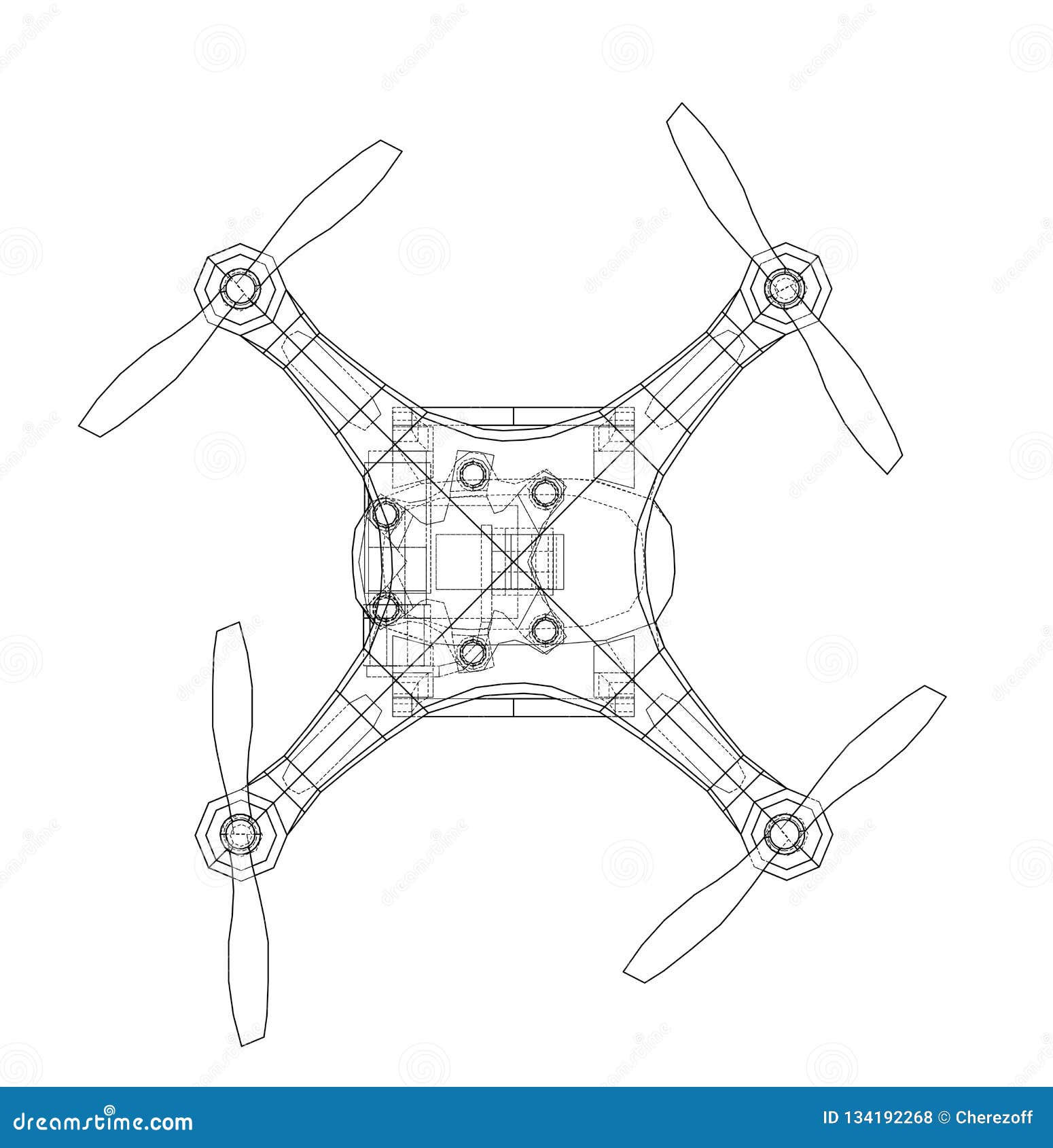 Drone Concept. Vector Rendering of 3d Stock Vector - Illustration of ...