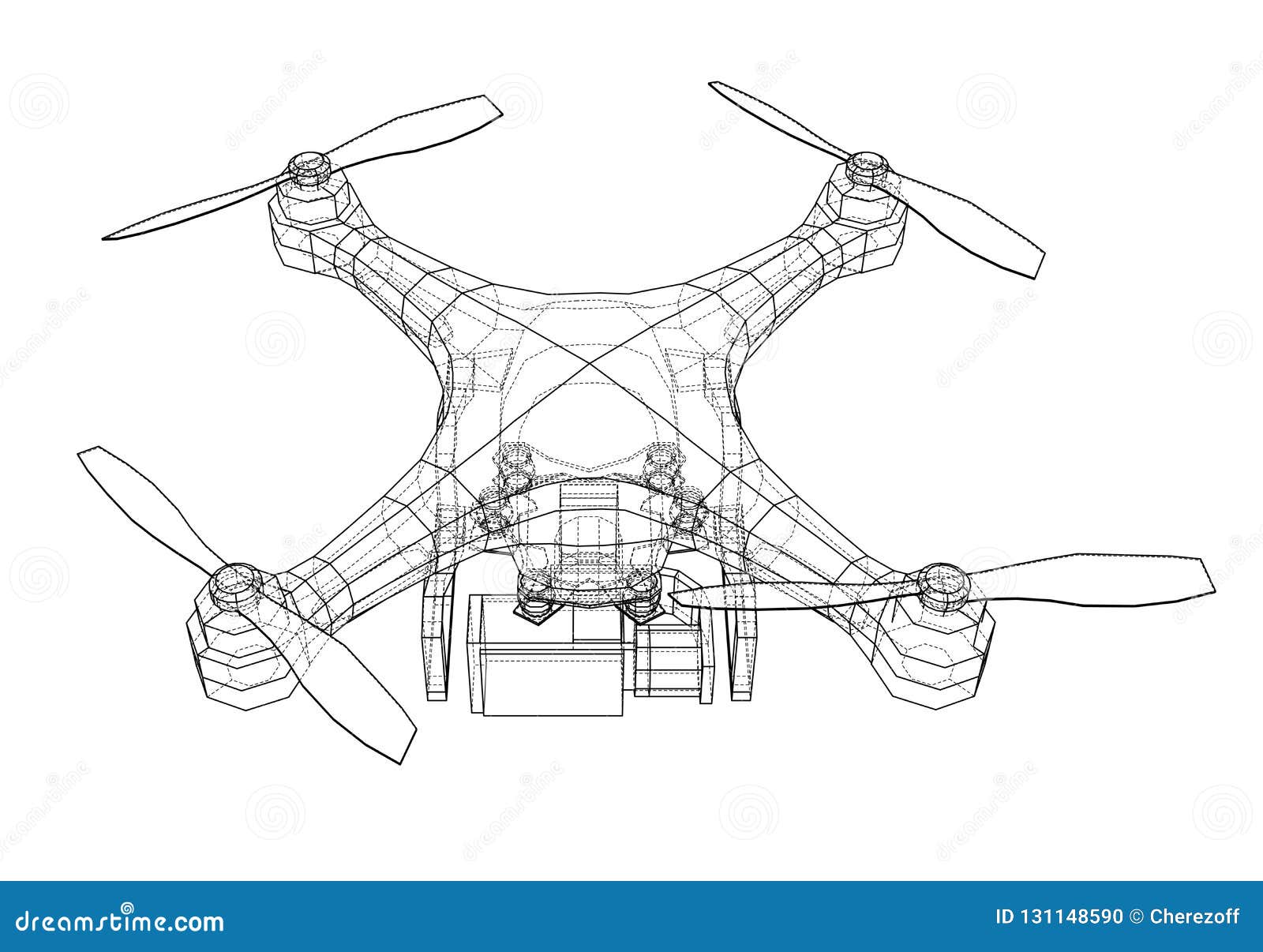 Drone Concept. Vector Rendering of 3d Stock Vector - Illustration of ...