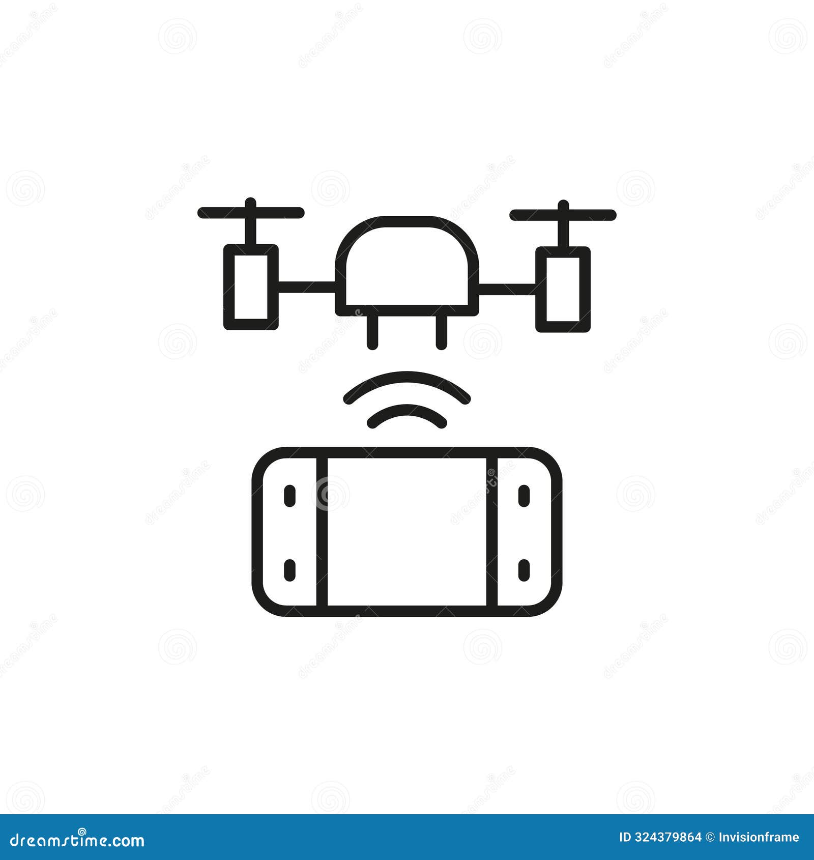 Drone Control Icon stock vector. Illustration of launch - 324379864
