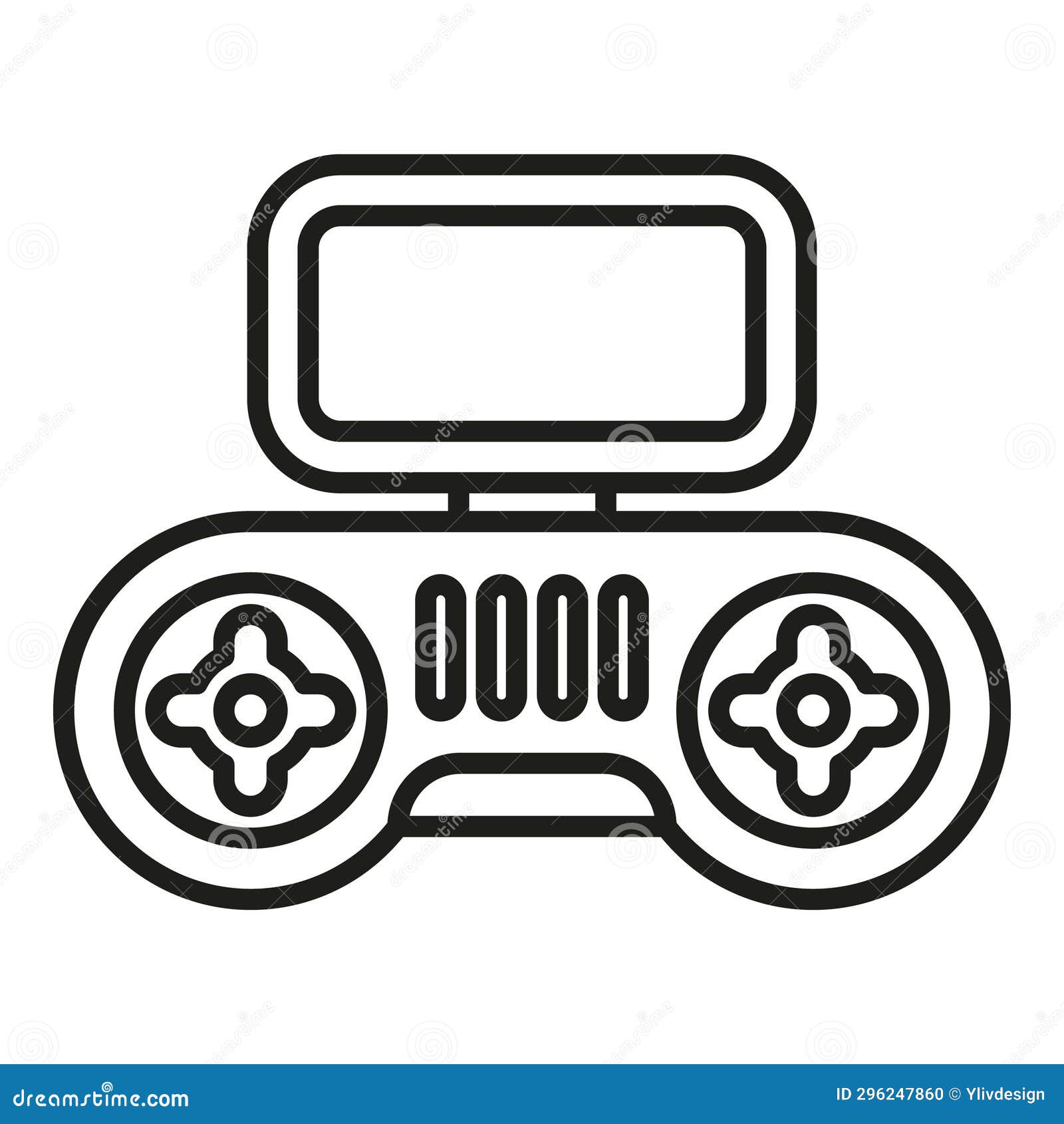 Drone Control Joystick Icon Outline Vector. Mobile Smart Remote Stock ...